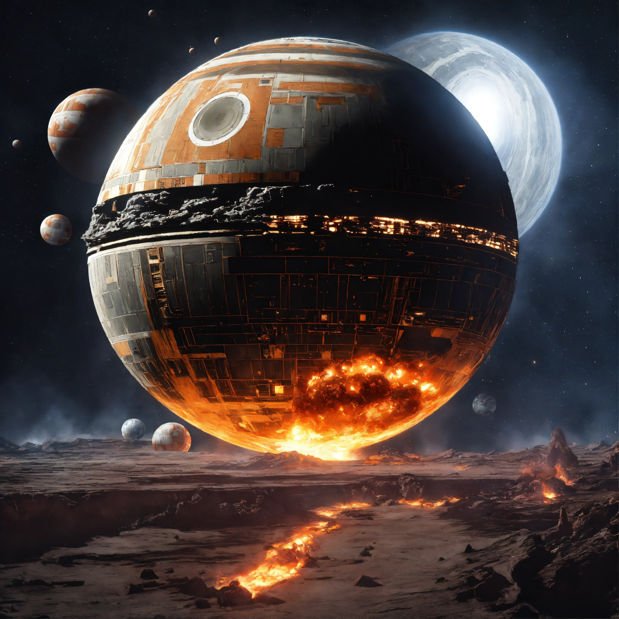 Lexica - Star Wars death star destroying Jupiter, 8k
