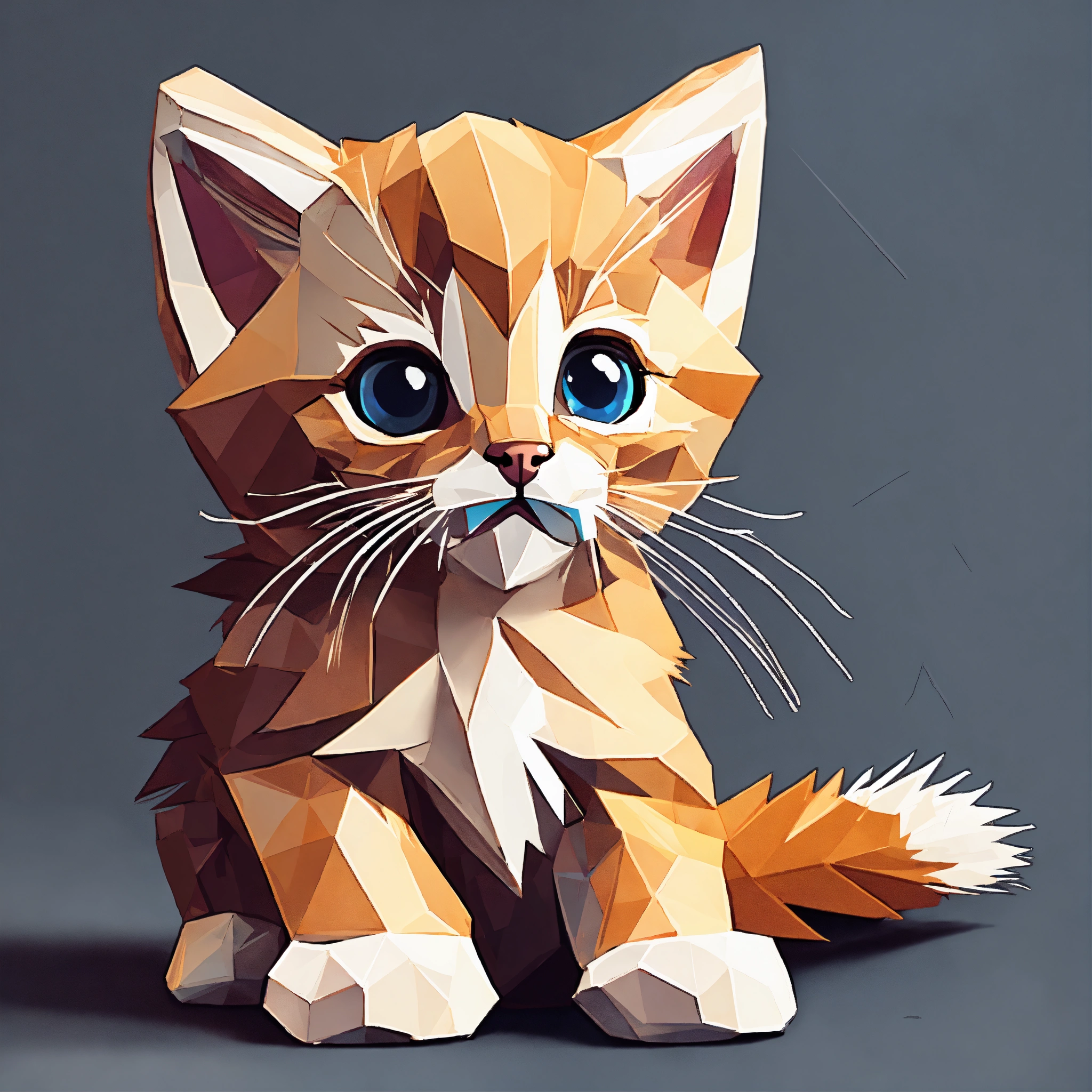 Lexica - Low poly quill art no color line drawing of a kitten with its ...
