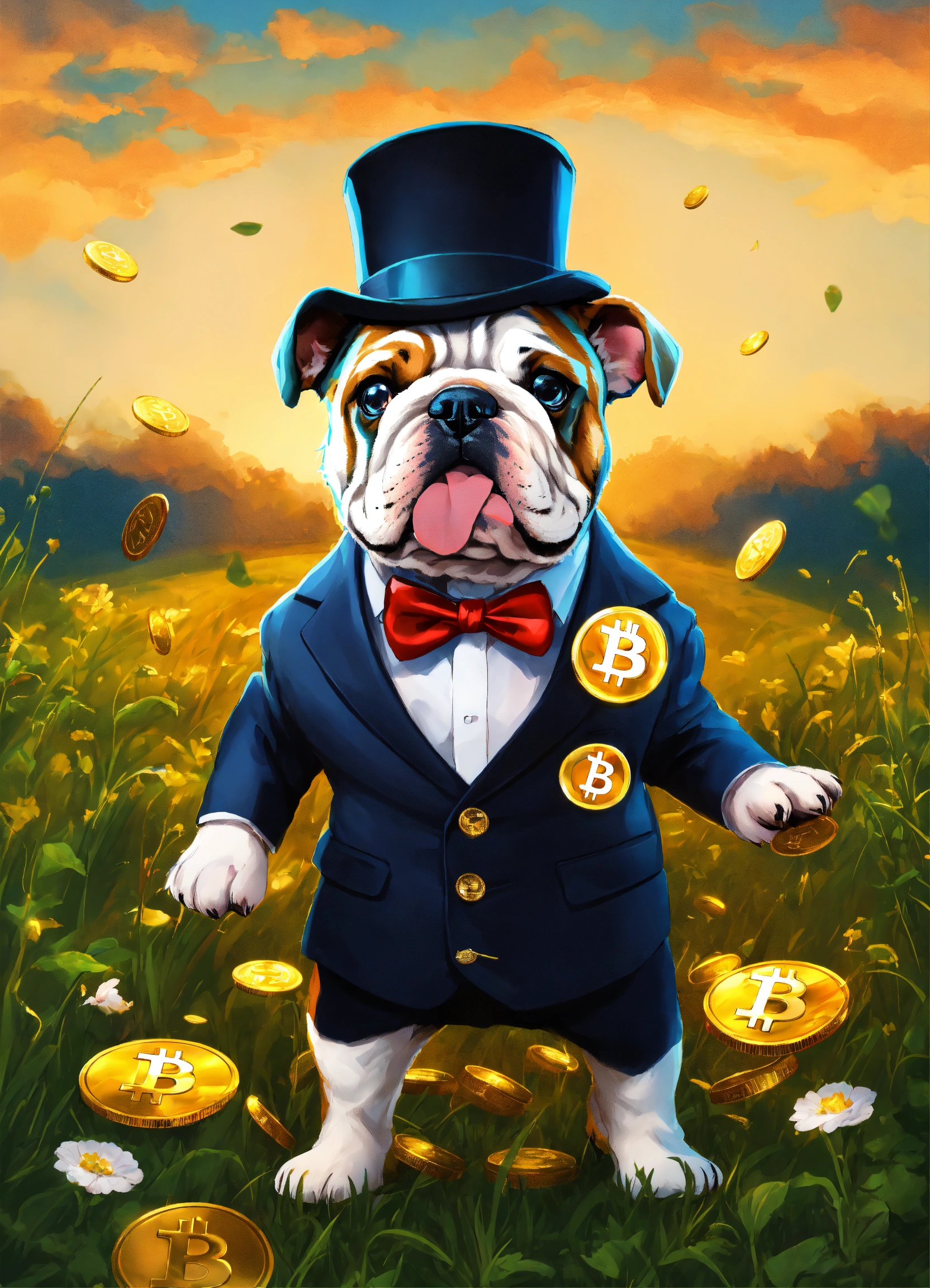 Lexica - Image of a millionaire bulldog puppy, dressed in an elegant ...