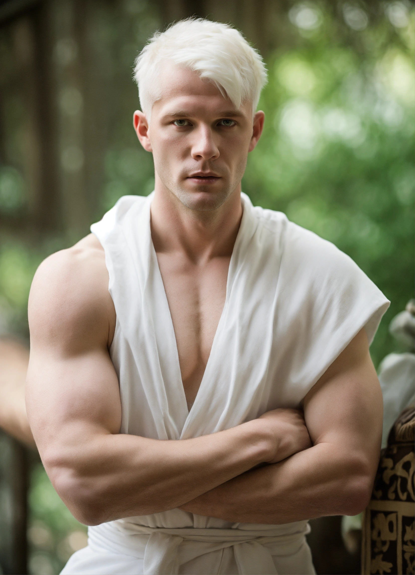 Lexica - Gorgeous caucasian, 35-year-old albino man, with short white ...