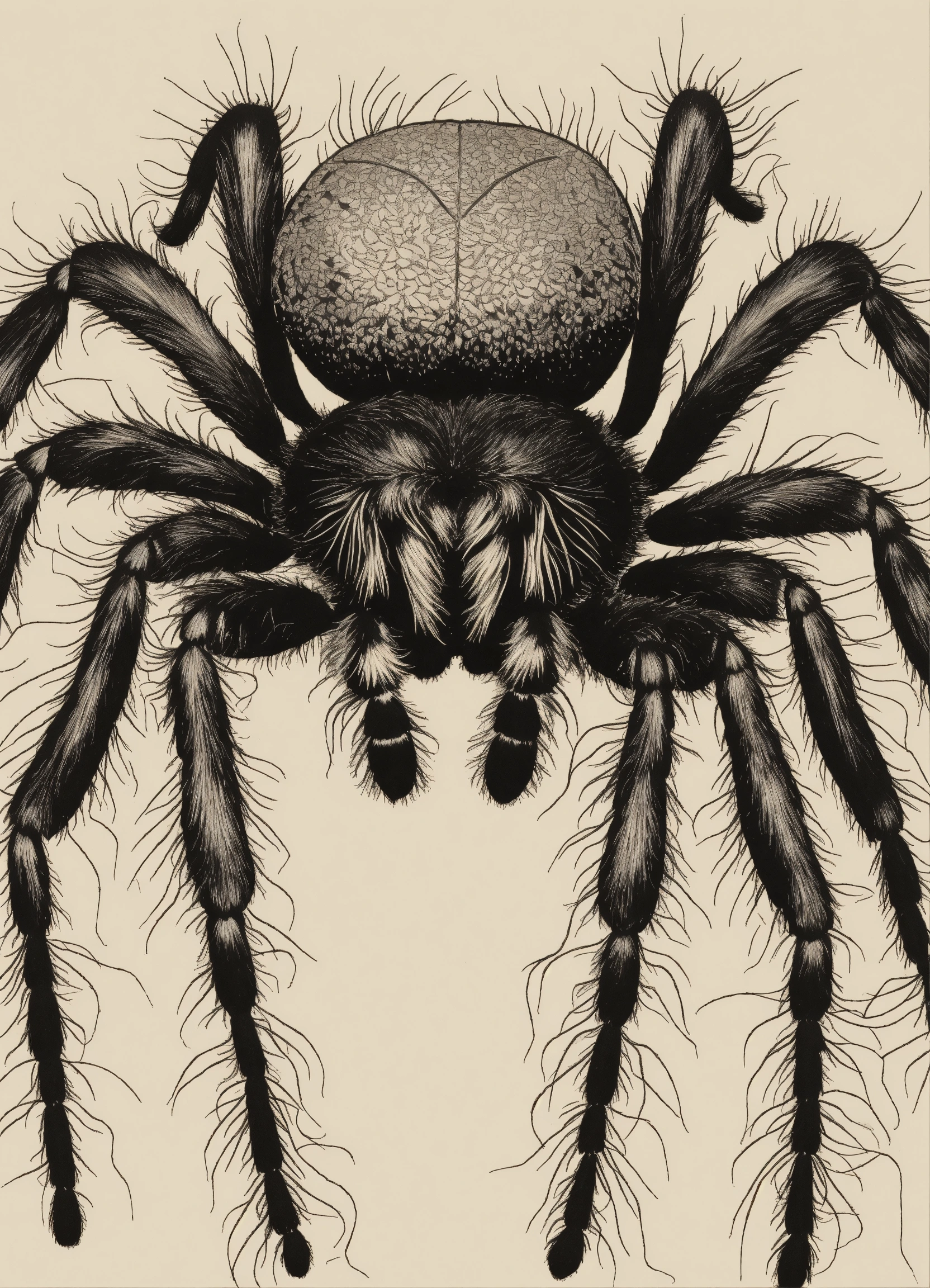 Lexica - Beautiful detailed tarantula portrait, one line drawing, bold ...