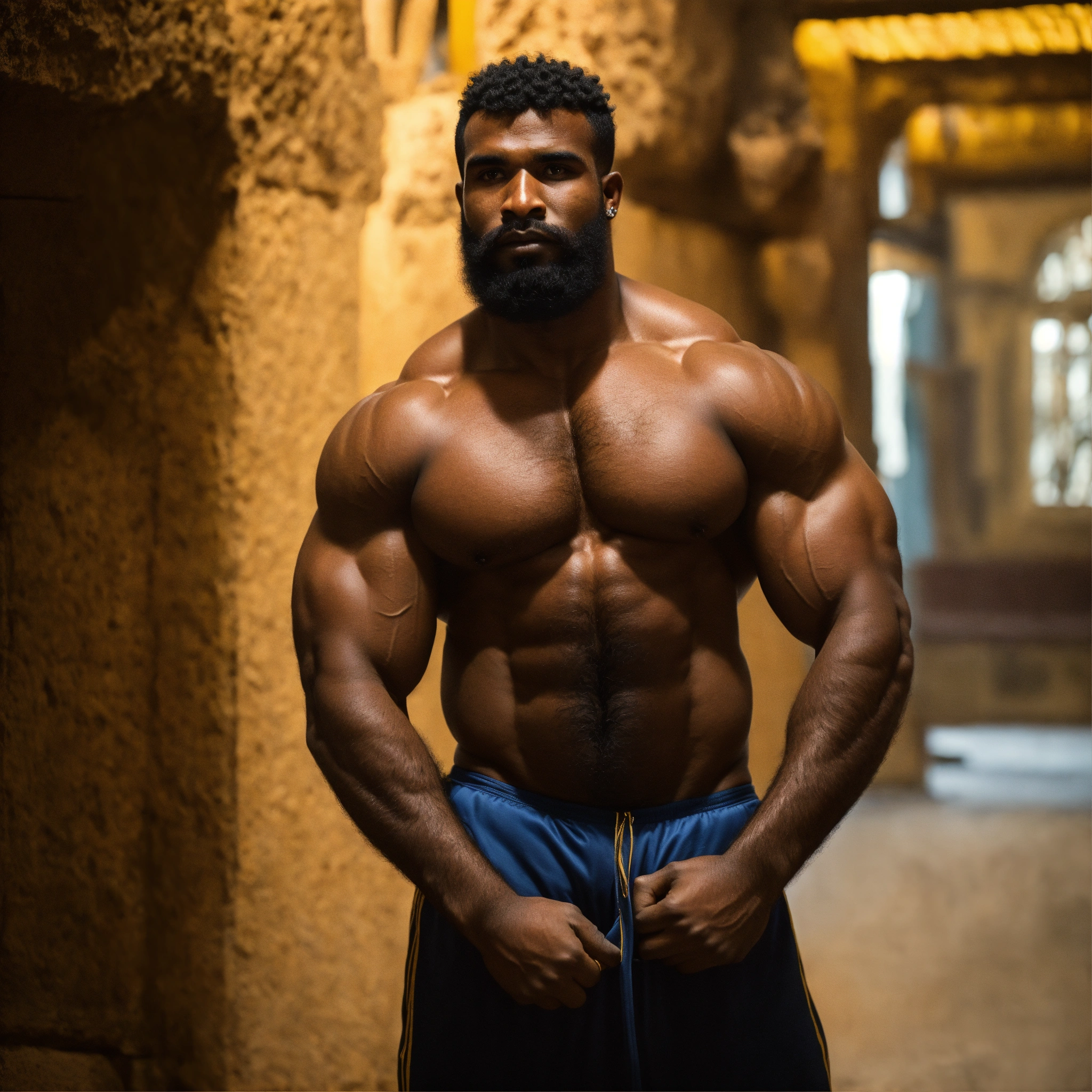 Lexica - 30-year-old hairy Sudanese man with big muscles, big ...