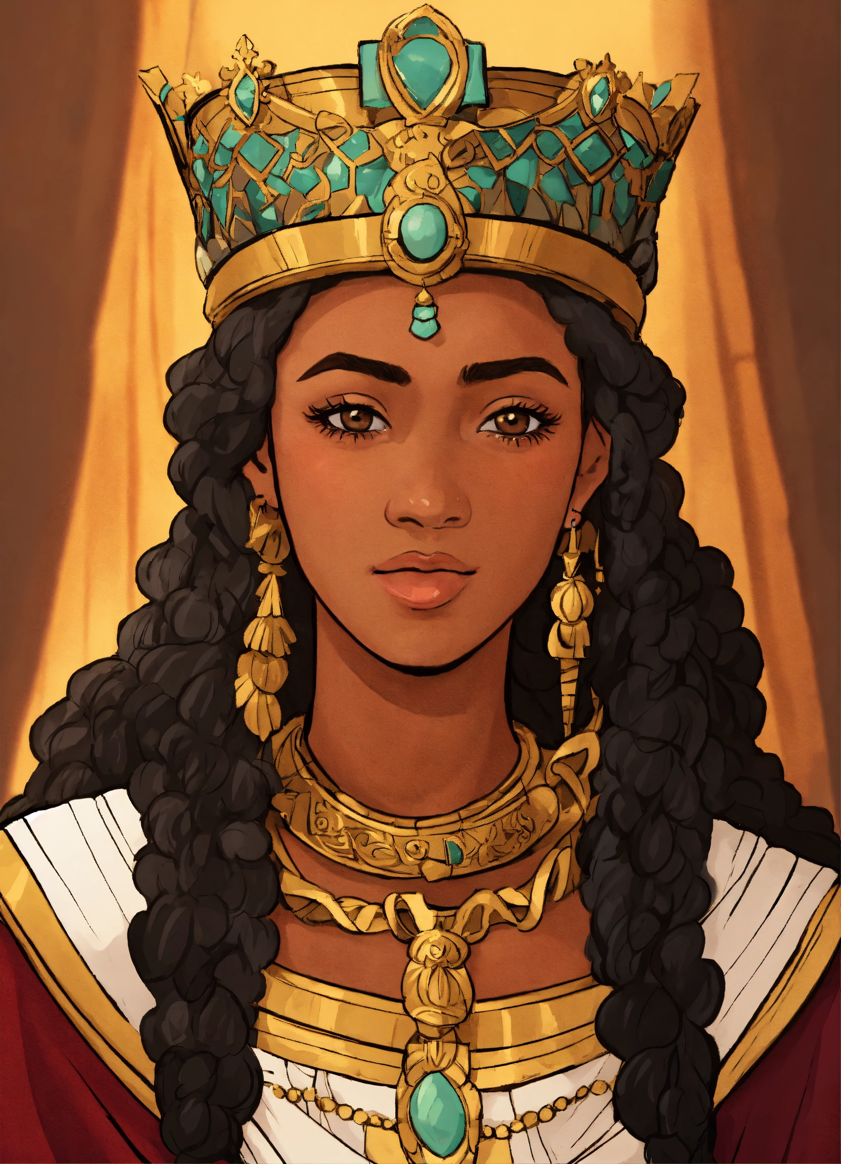 Lexica - Queen Athaliah from the bible, 2d cartoon, face close up