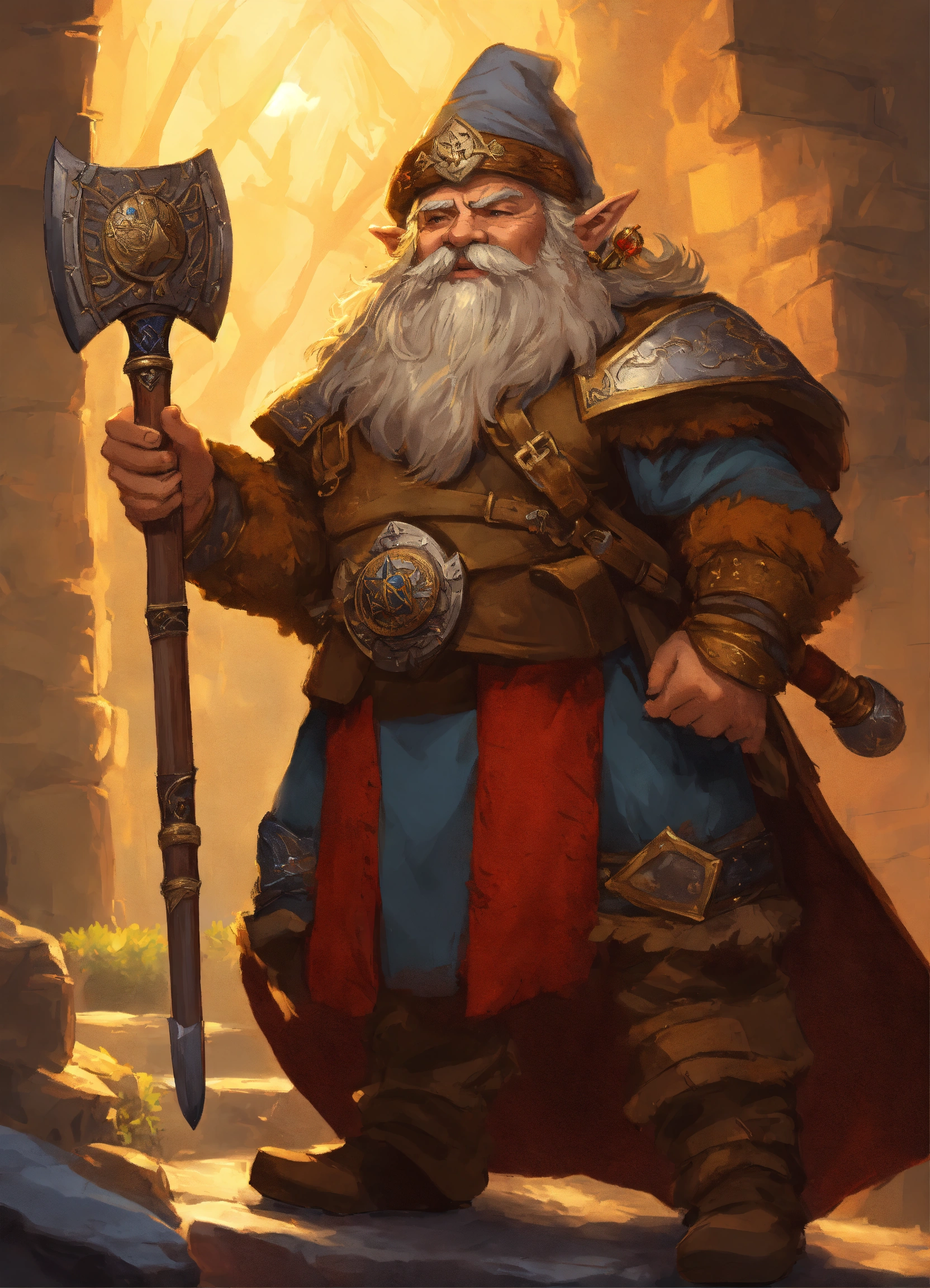 Lexica - A hill dwarf with a war hammer and healer, fantasy, HD, DnD