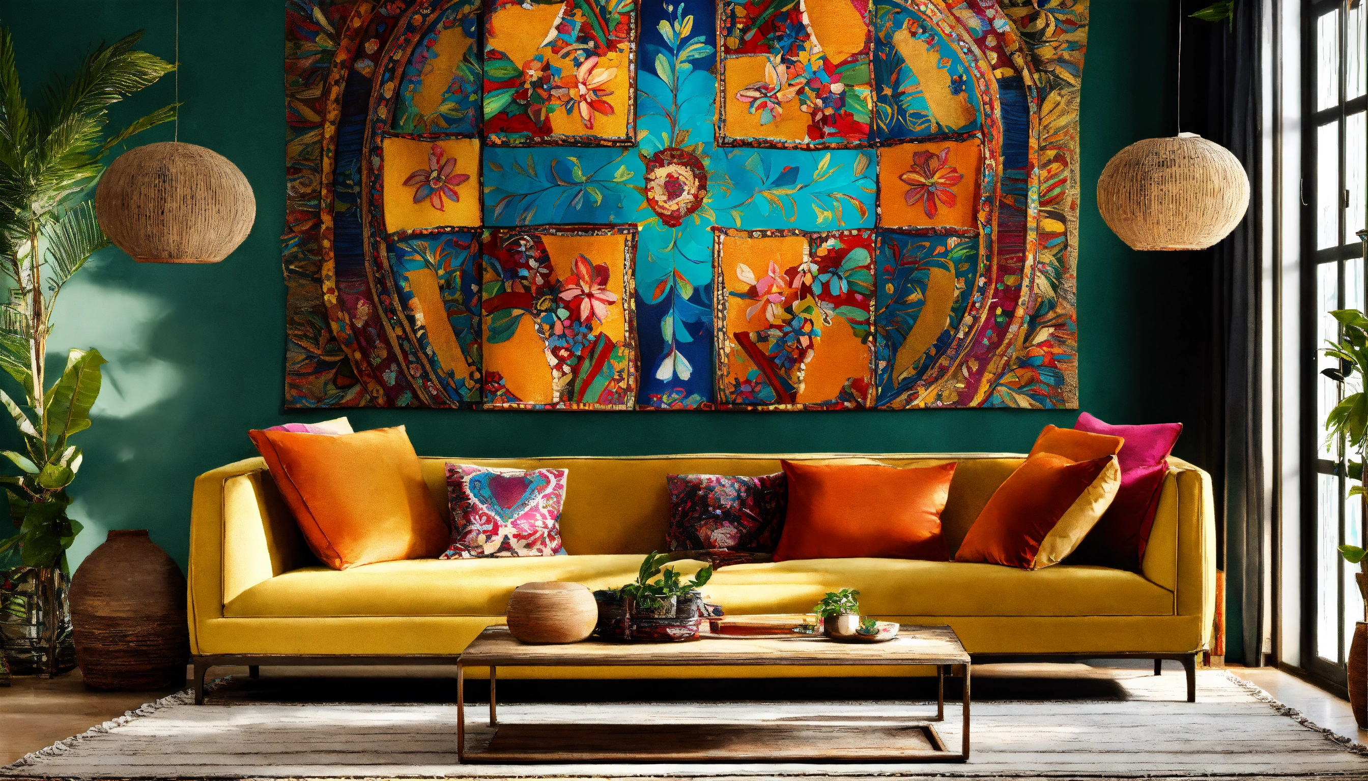 Lexica - Create design of bohemian wall art in a latin american style ...