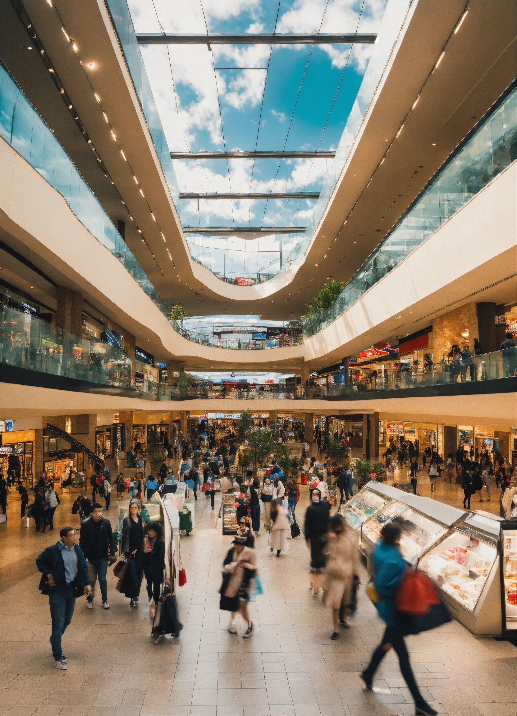Lexica - A photo of a busy shopping mall. The mall is filled with ...