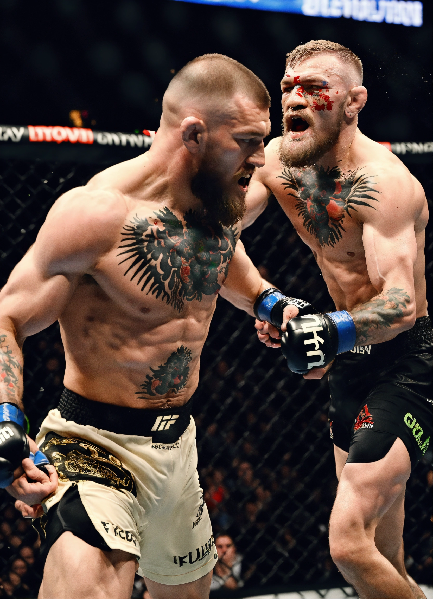 Lexica - Conor McGregor punch Khabib Nurmagomedove in the octagon, 8k ...