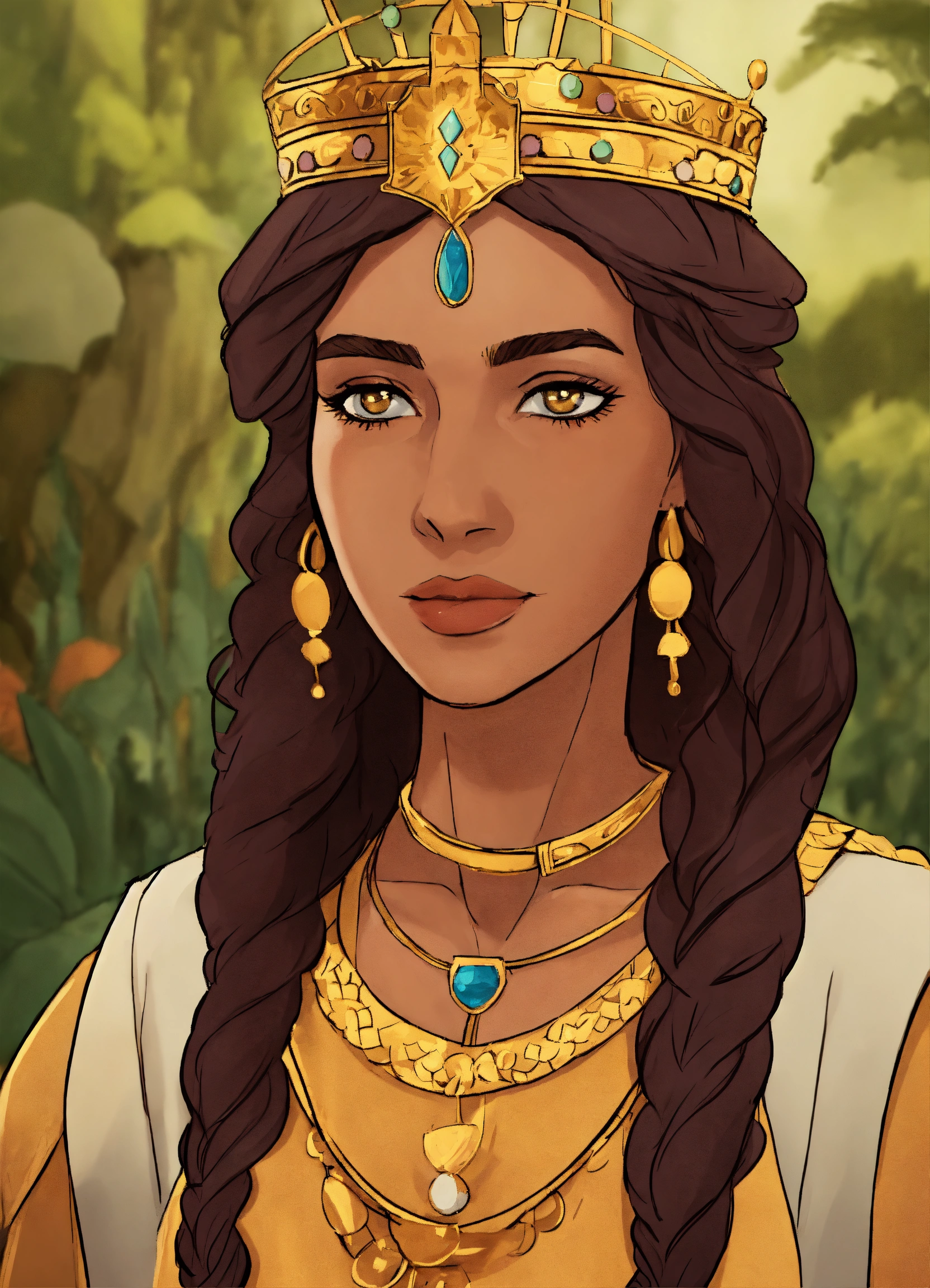Lexica - Queen athaliah from the bible, 2d cartoon, face closeup