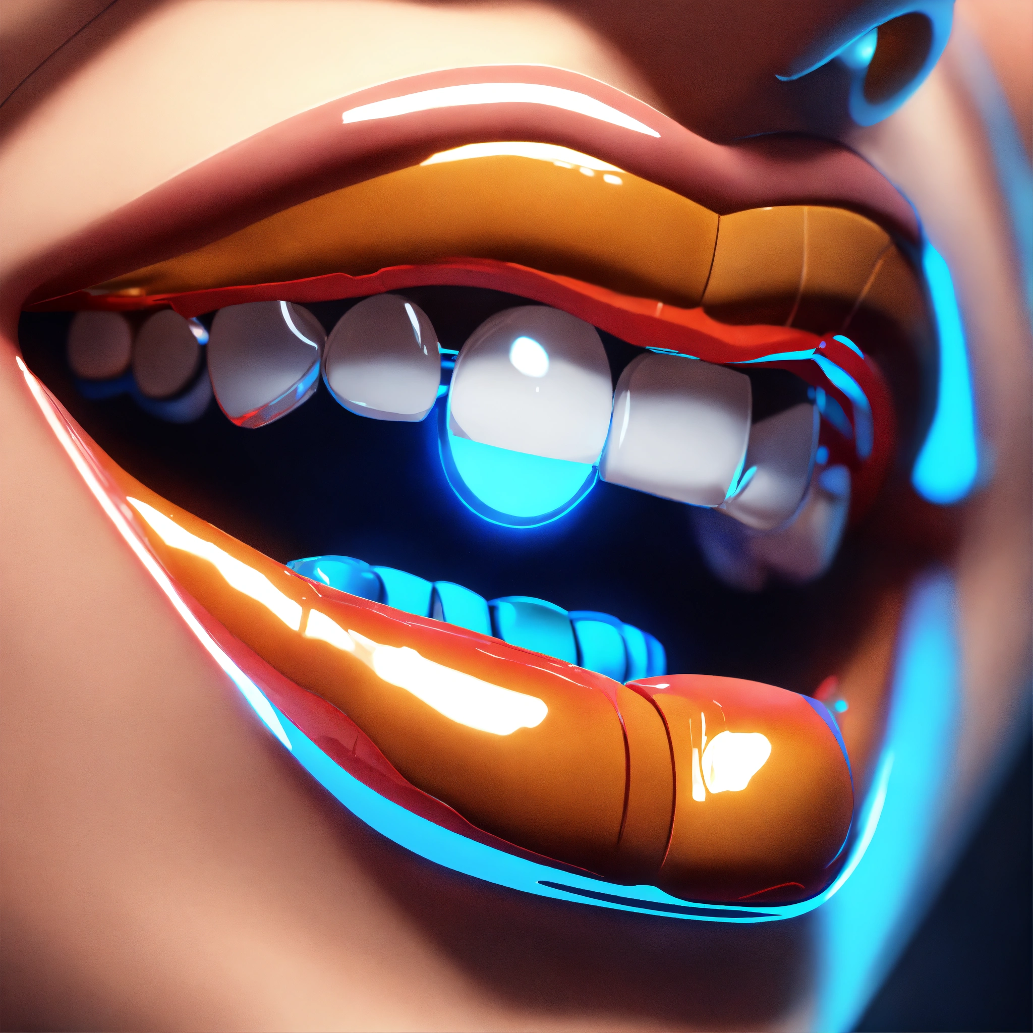Lexica - A cartoon sound visualizer is a mouth smiling. realistic ...