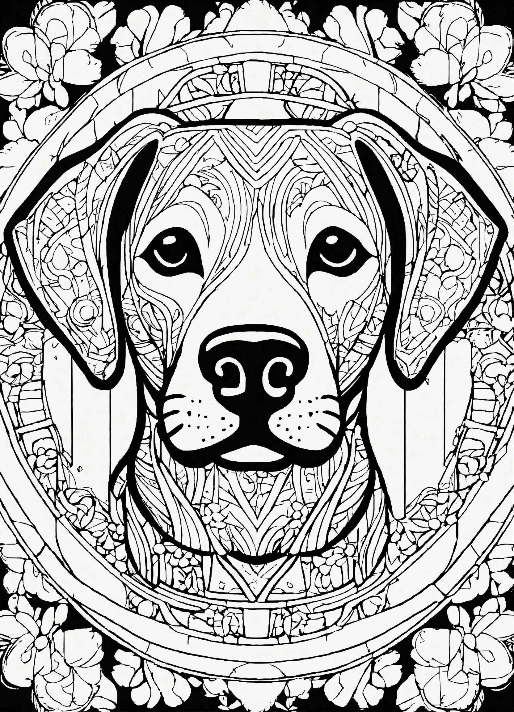 Lexica - Coloring page for adults, bold lines, dark lines, mandala ...