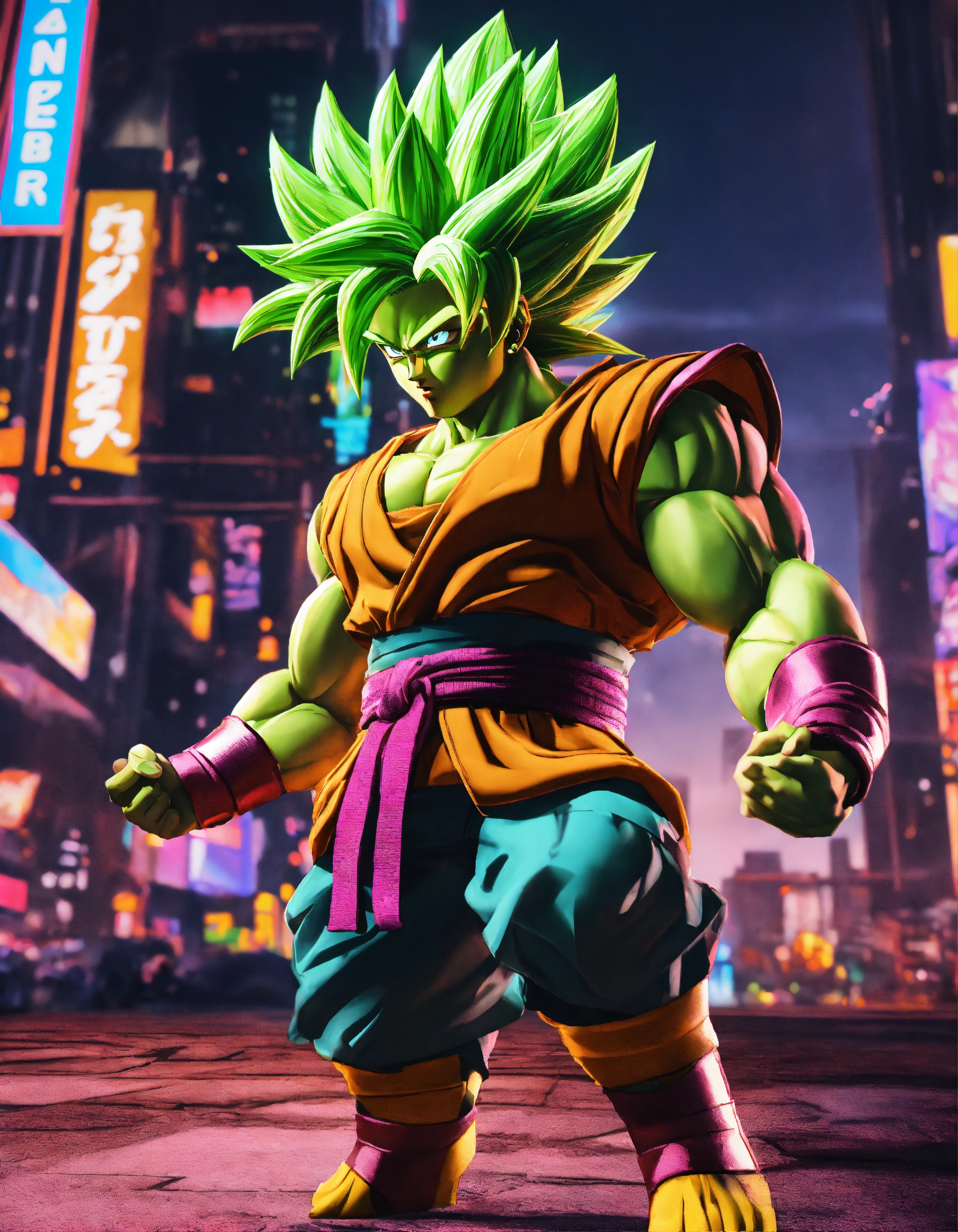 Lexica - Create a modern-day, human-Saiyan Broly in the style of Unreal ...