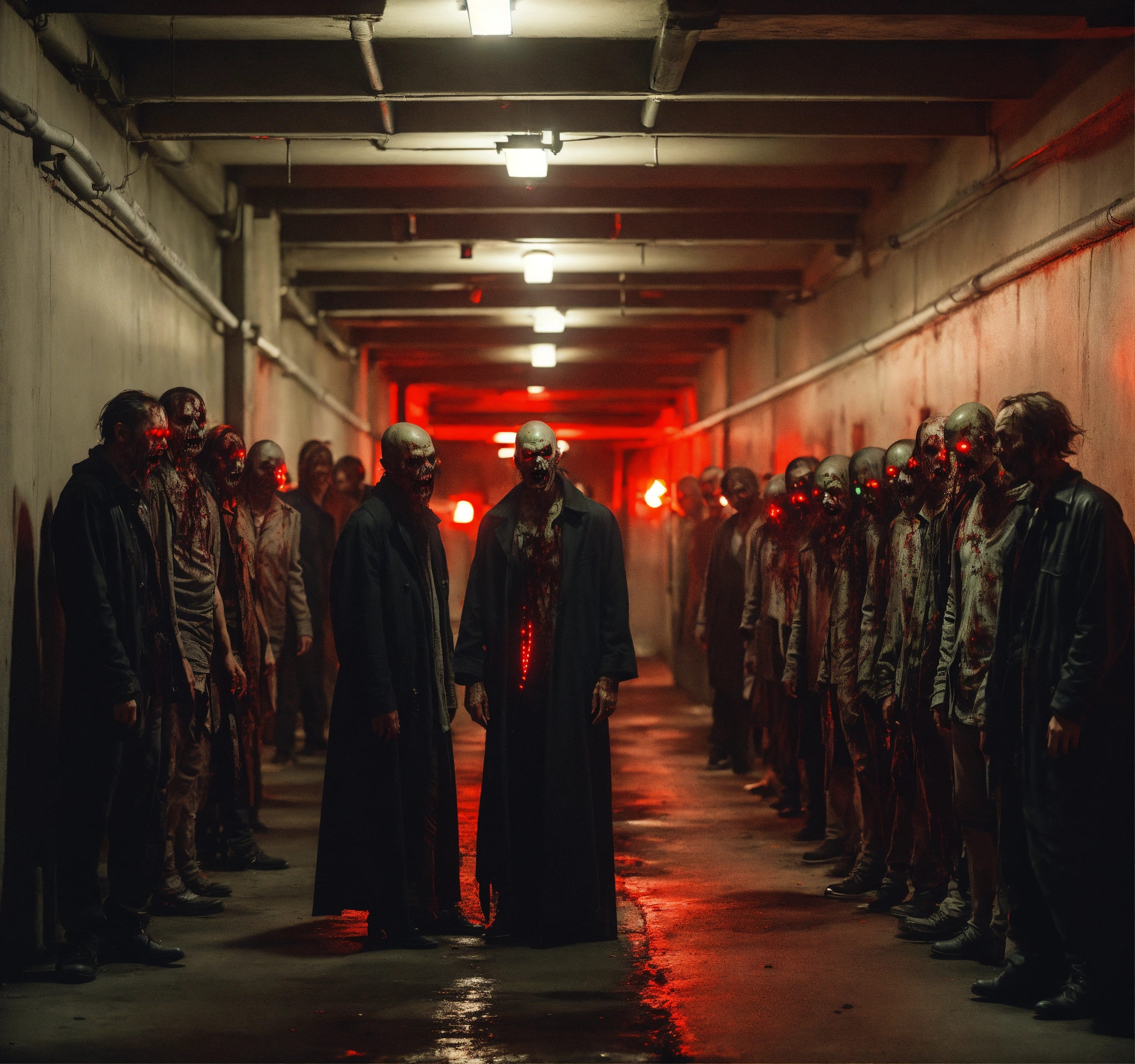 Lexica - Zombie-Vampires with red glowing eyes feeding on bodies in an ...