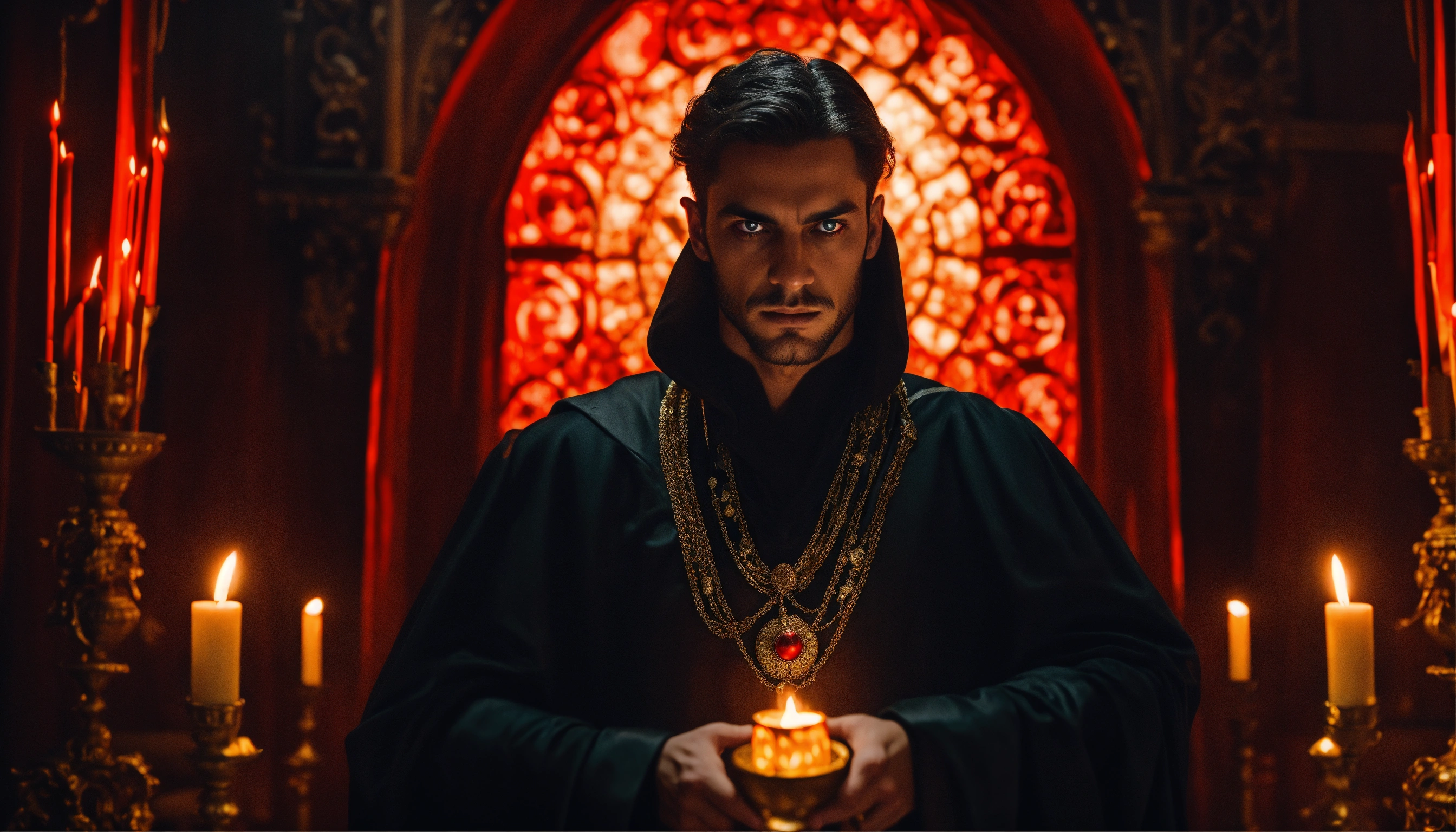 Lexica - Sinister and dramatic portrait of a young handsome French evil ...