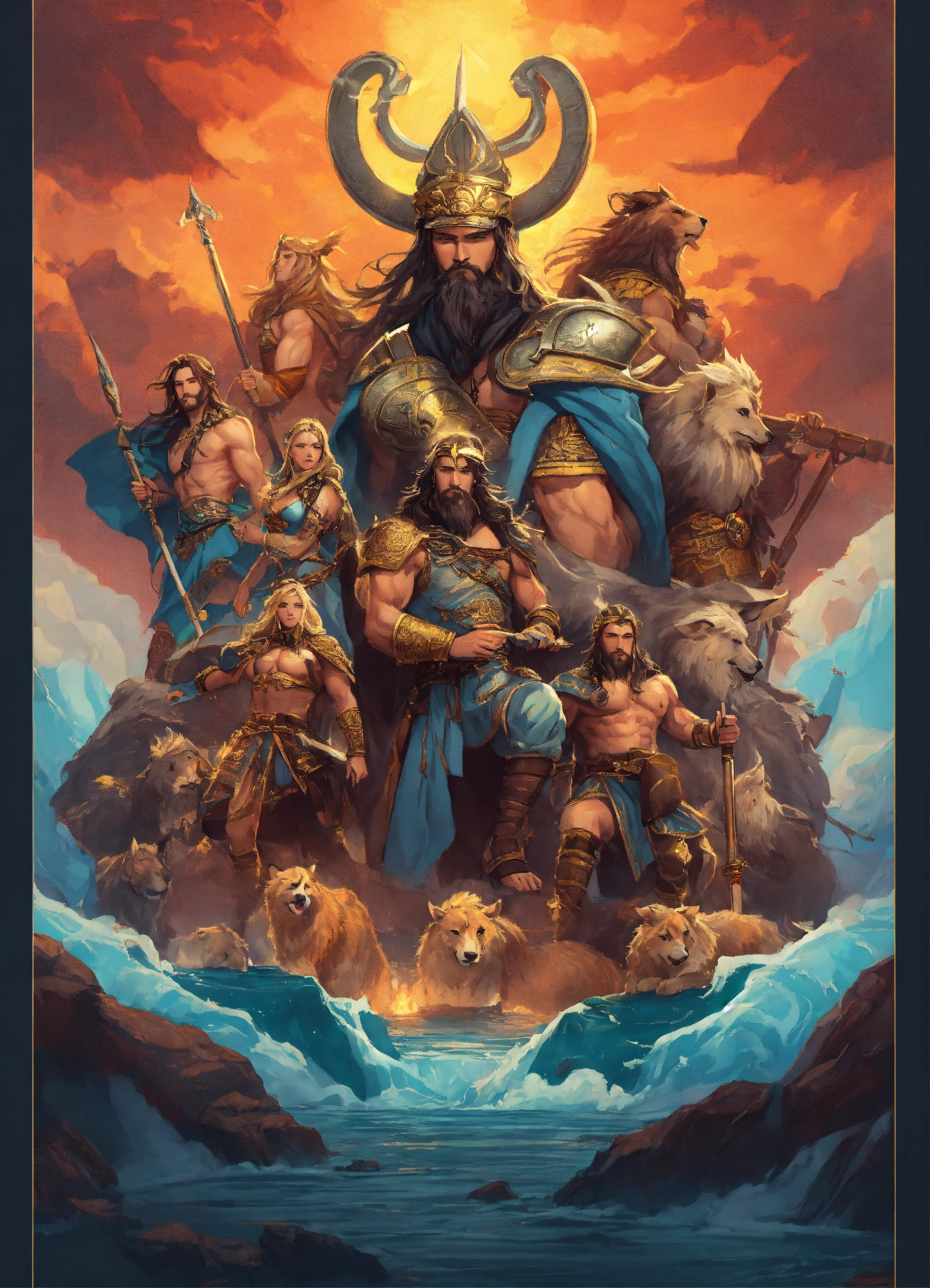 Lexica - Valhalla gods and warriors illustration