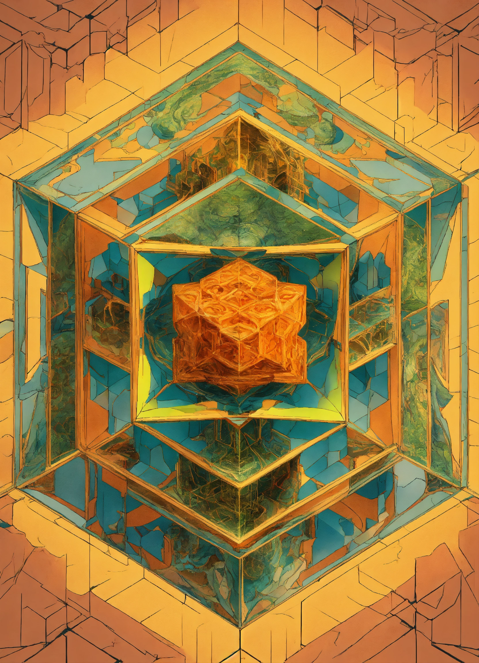 Lexica - Goku tesseract body fractal three point perspective hypercube ...