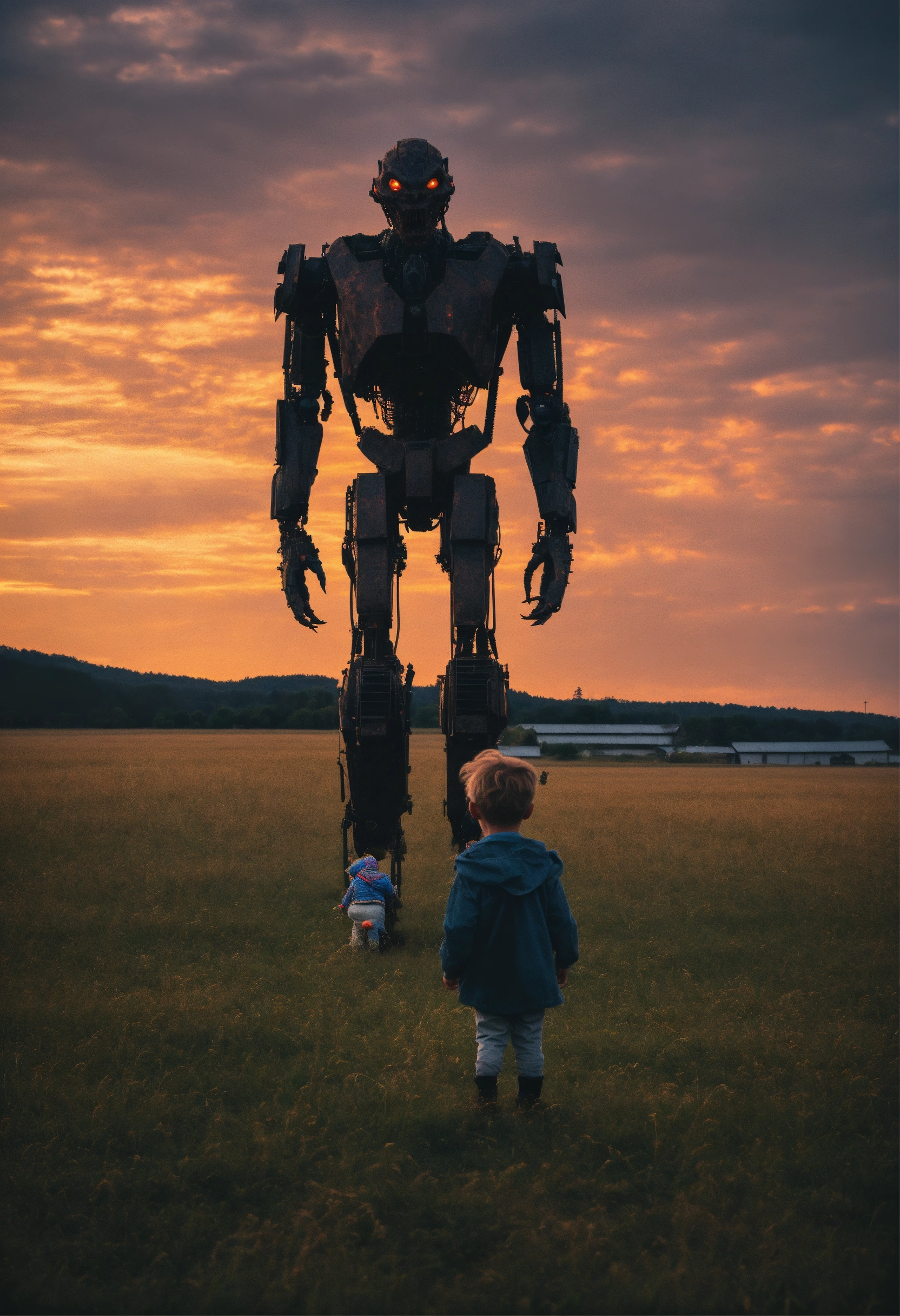 Lexica - Terrifying humanoid monster looming over small child in an ...