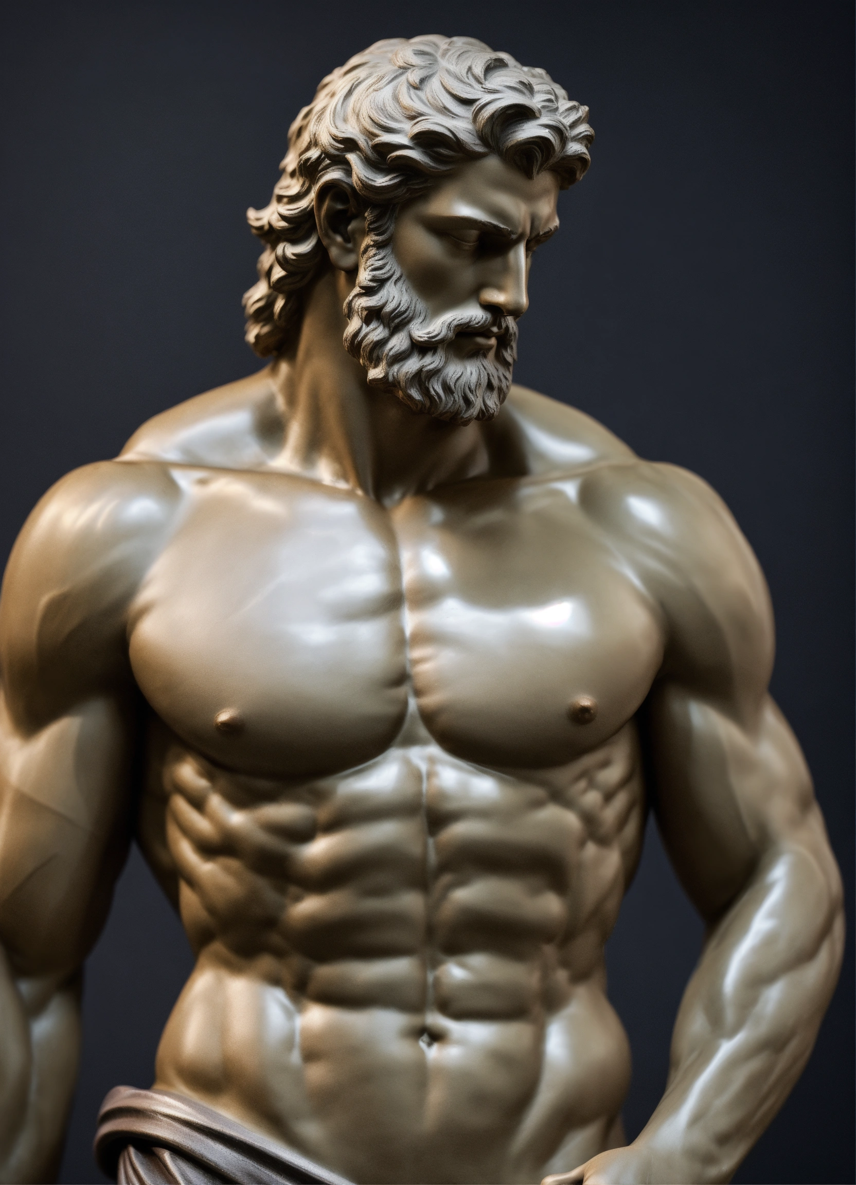 Lexica - Simple muscular greek god statue with middelparting hair with ...
