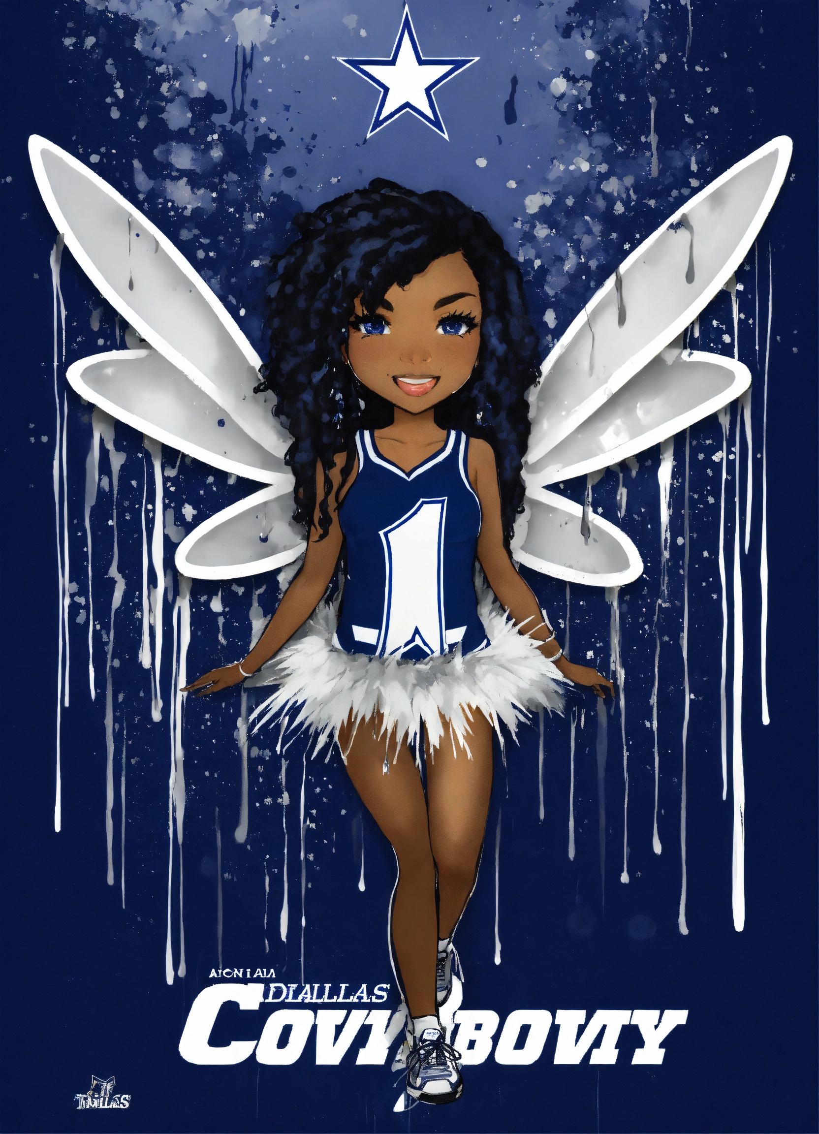 Lexica - Create an African American tinkerbell with a Dallas Cowboys ...