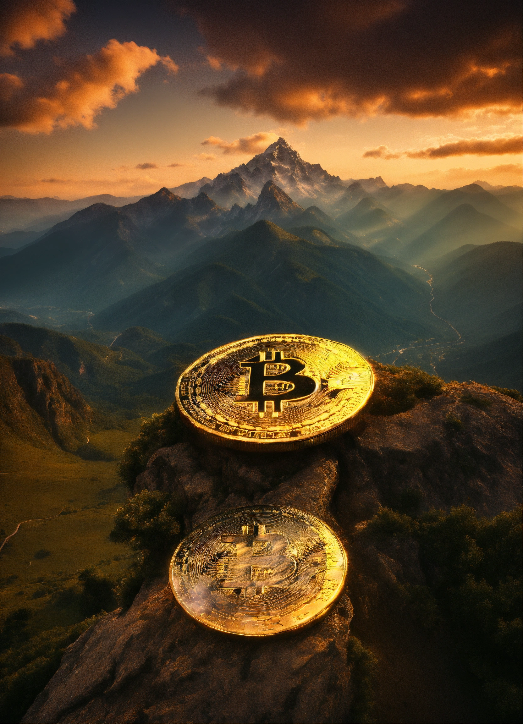 Lexica - Mountain in the shape of Bitcoin, landscape , canon EOS 5D ...
