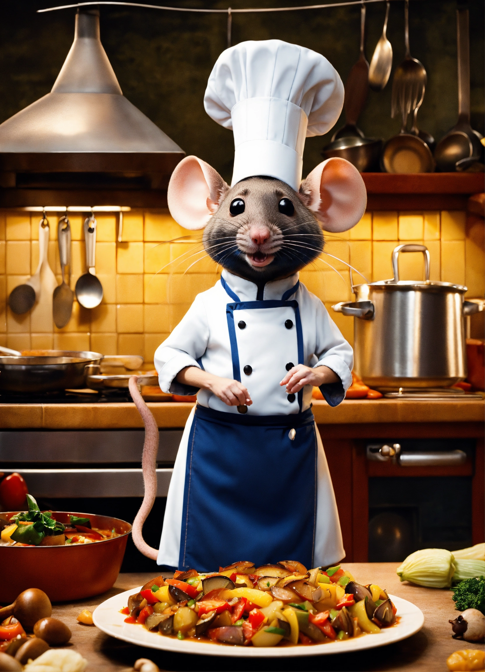 Lexica - A mouse look like a cooking chef, funny and pro like ratatouille