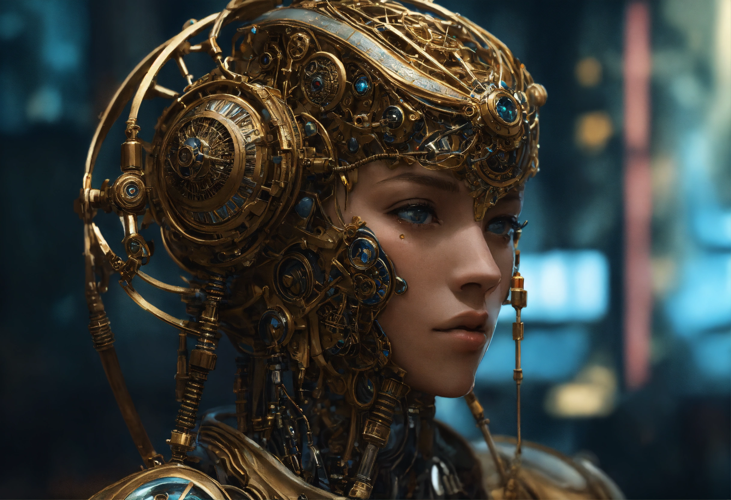 Lexica - Create a photorealistic portrait of a cyborg medieval ...