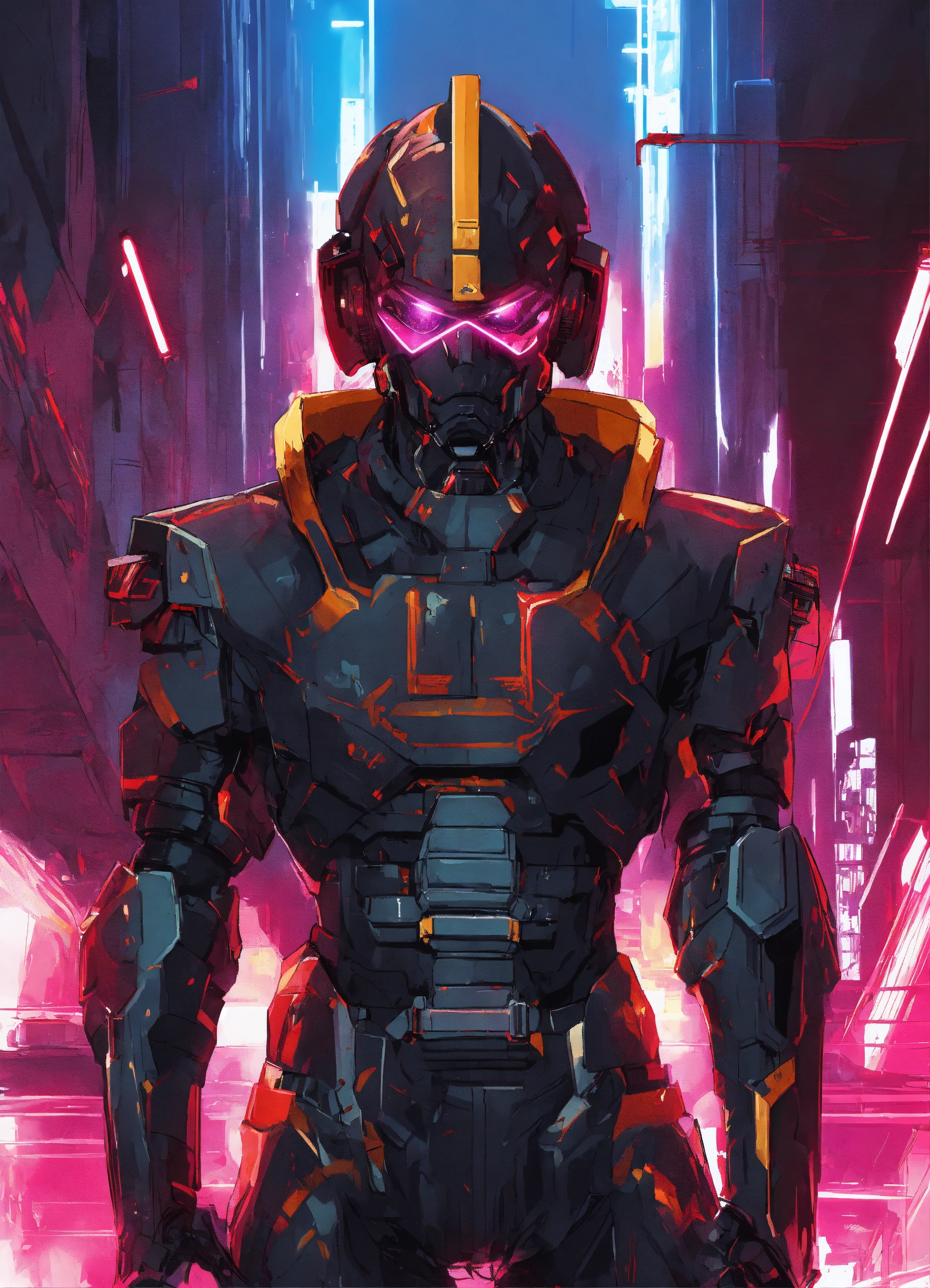 Lexica - 80s anime evil black cyborg antagonist characters with laser ...