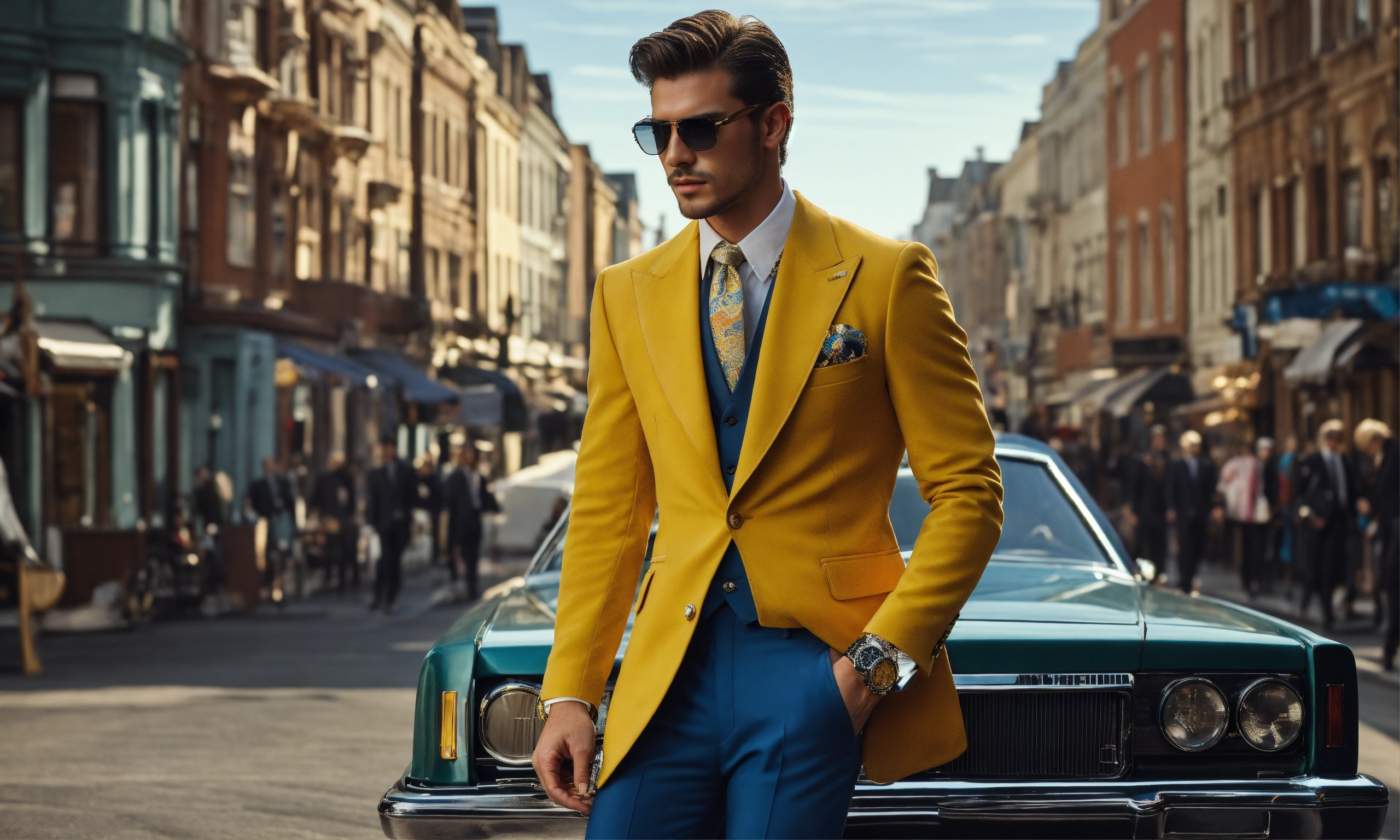 Lexica - Create a description of a man in the retro USA style from the ...