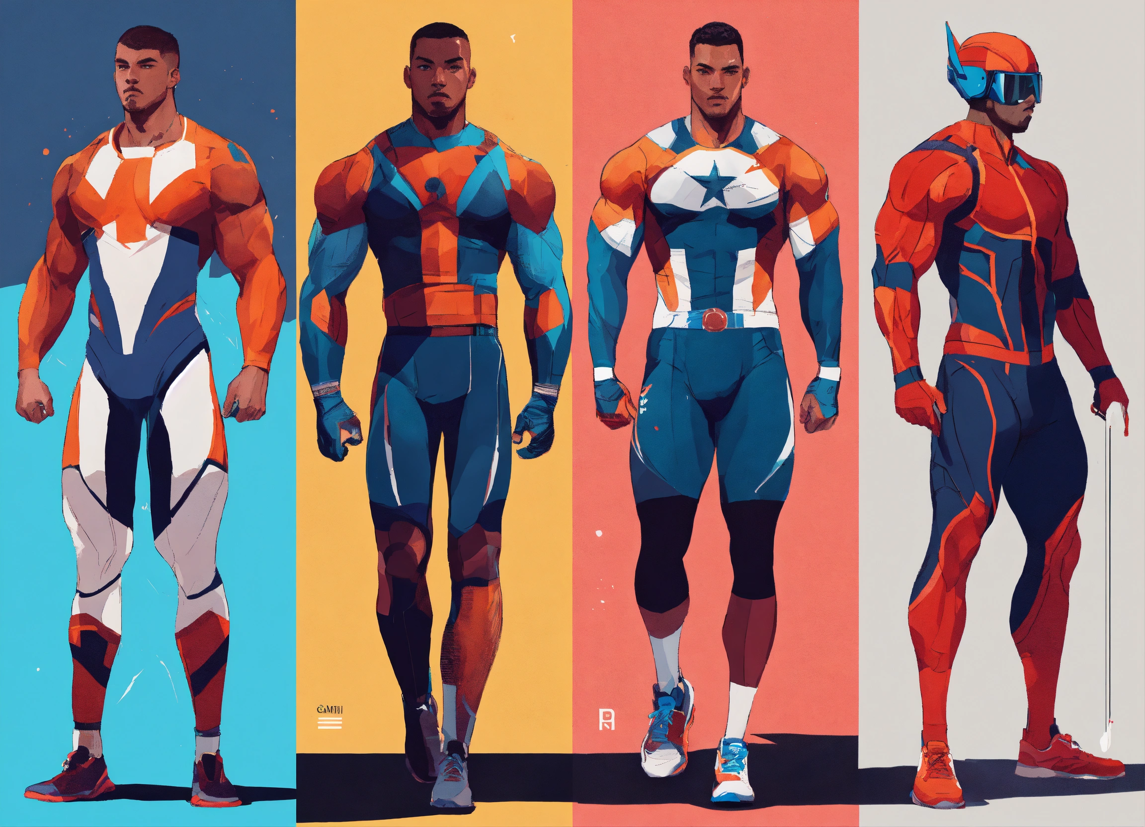 Lexica - Futuristic athlete designs, strong silhouette, heroes from ...