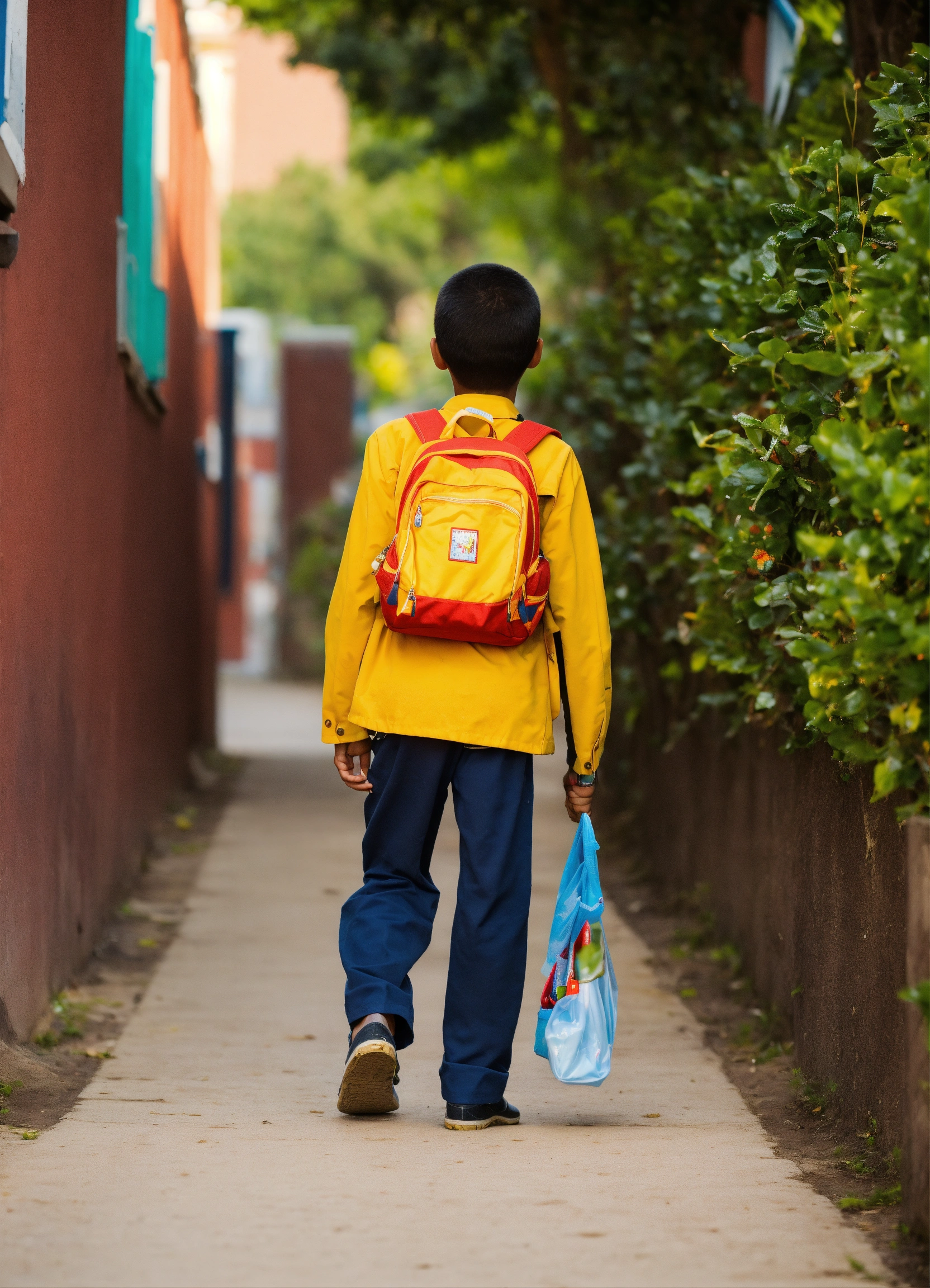 Lexica - A boy coming home from school