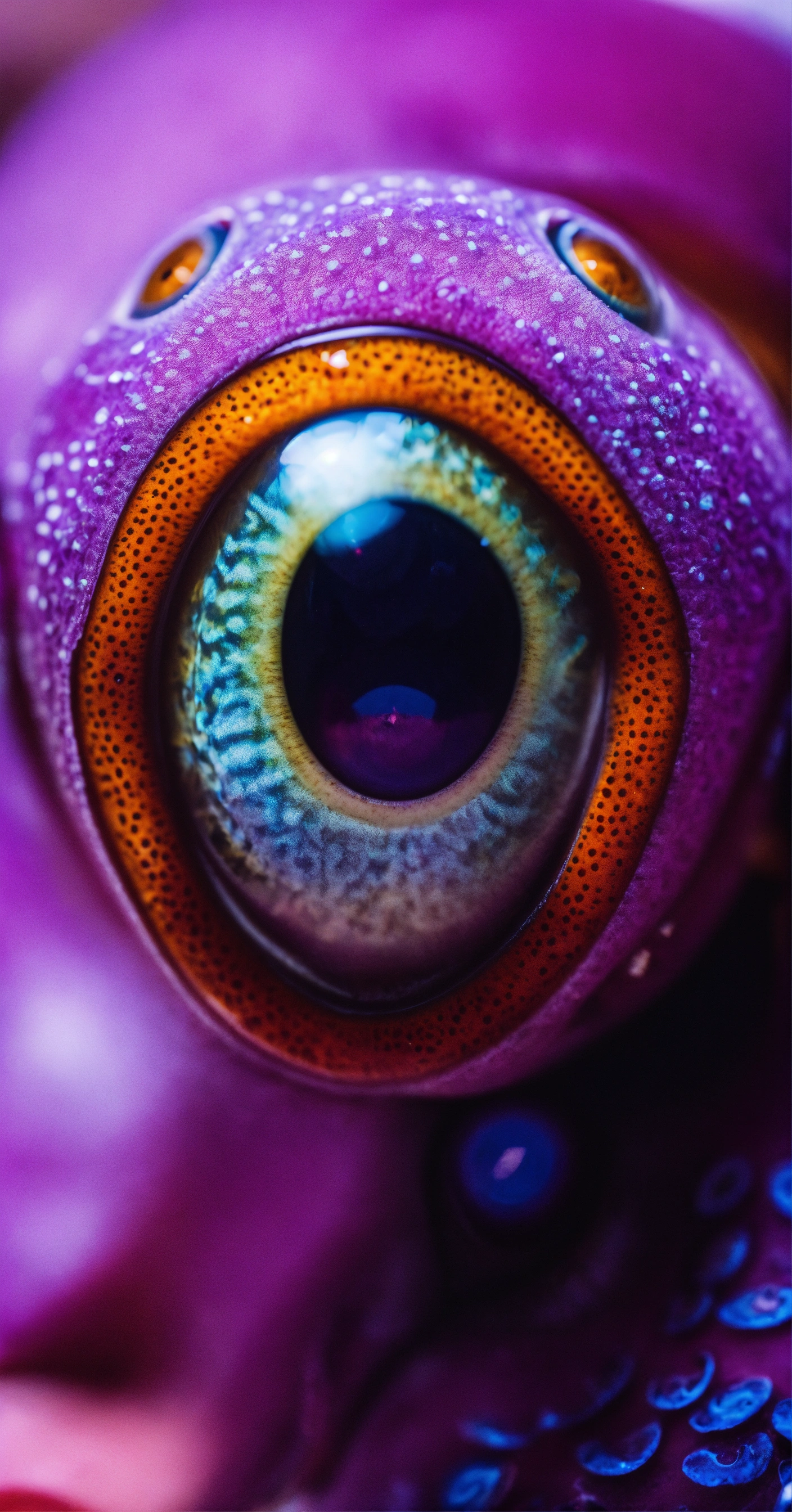 Lexica - A close up of an purple octopus eyes