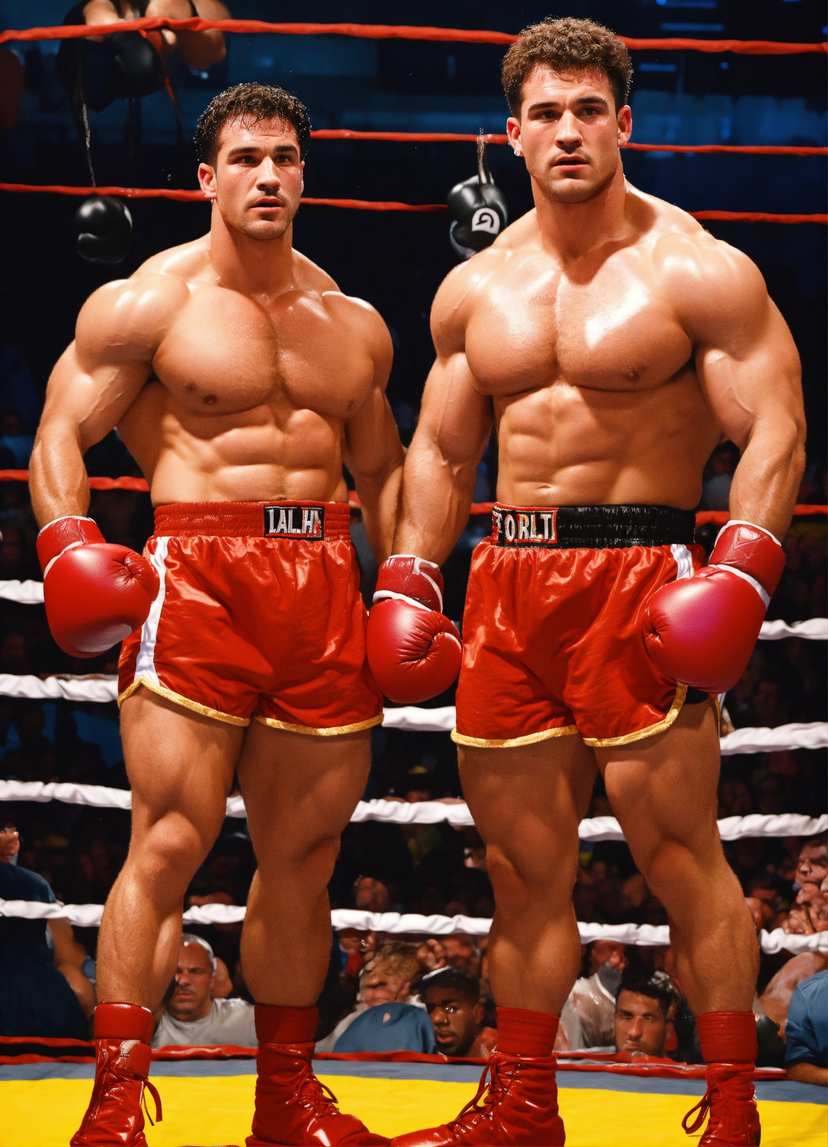 Lexica - Two Bill Goldbergs sweaty heavyweight alpha men with broad and ...