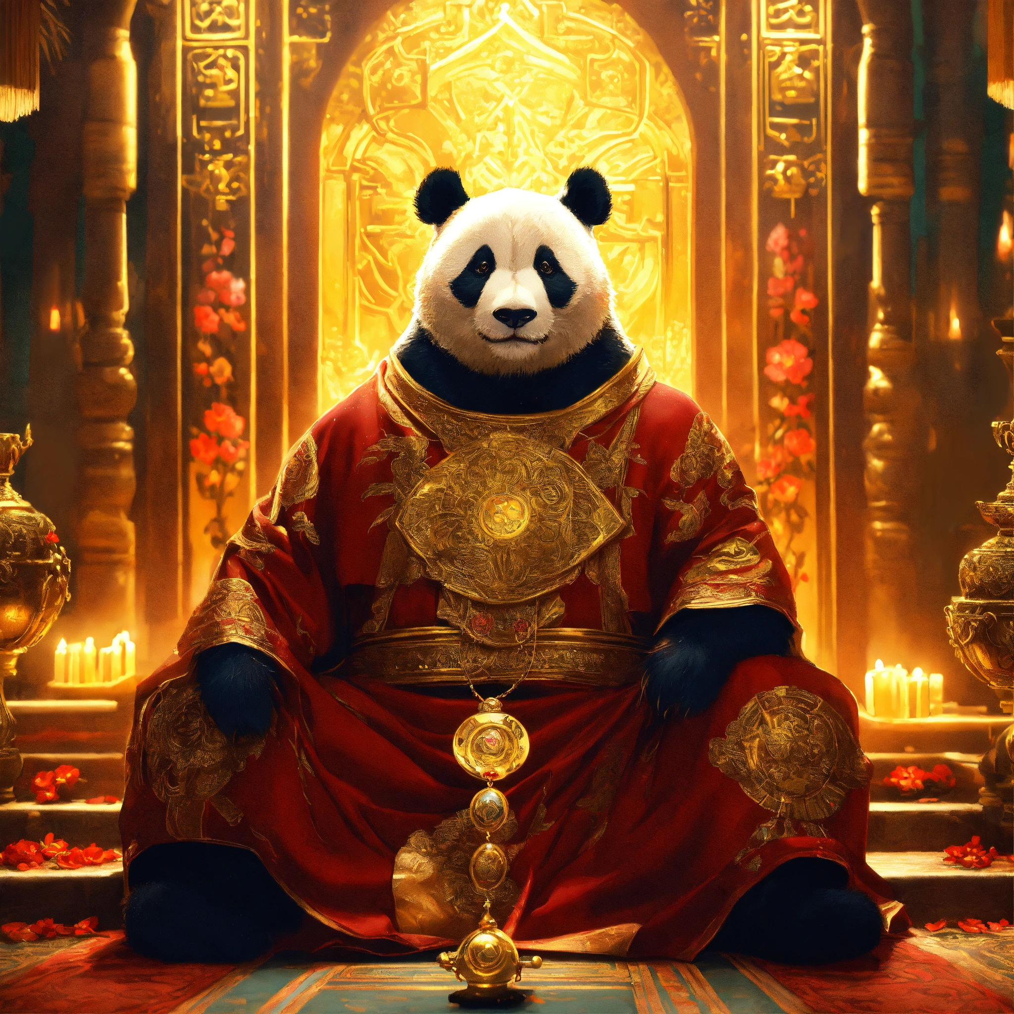 Lexica - Epic professional realistic digital art of panda bear priest ...