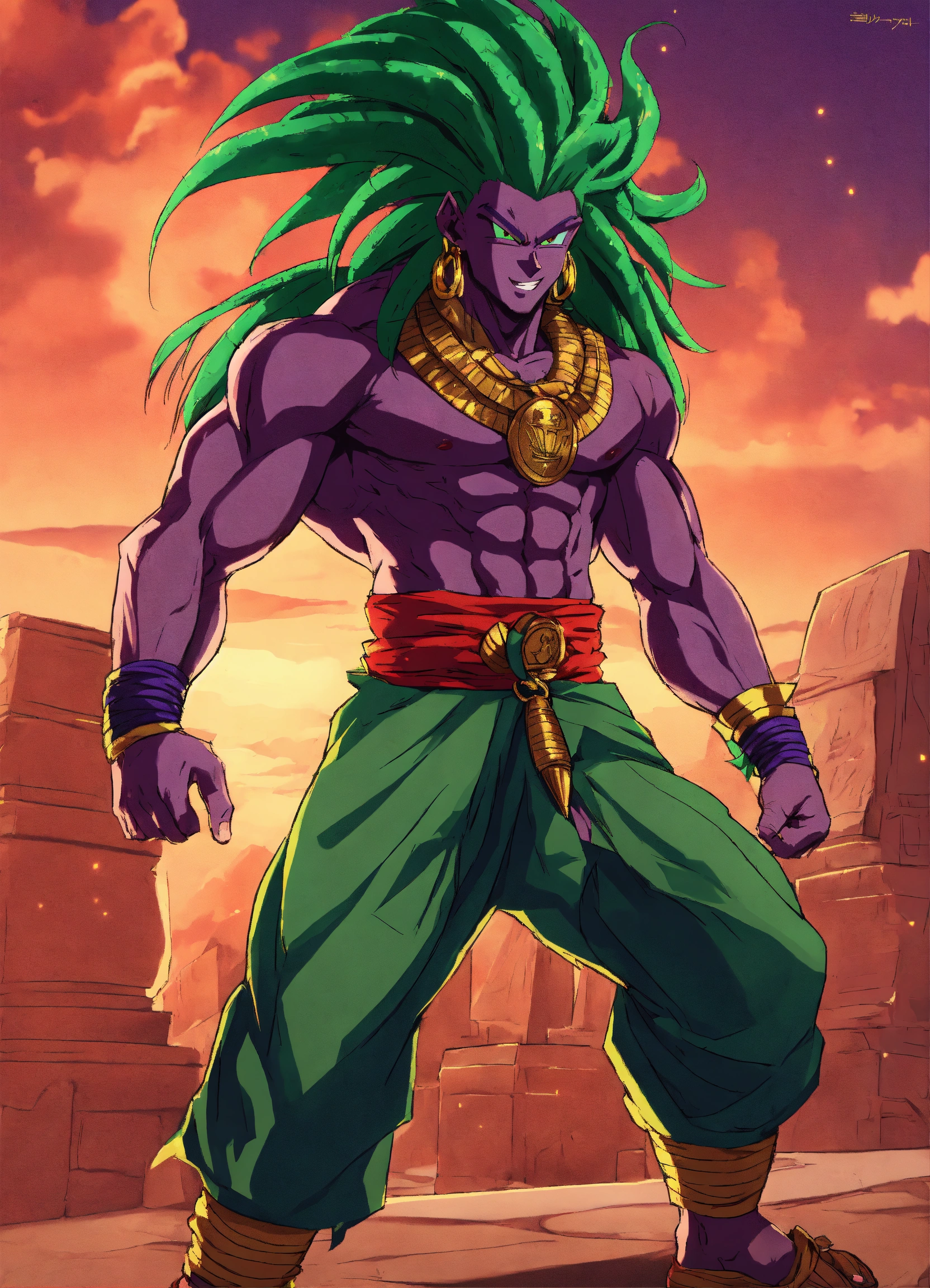 Lexica - African dragon ball z anime styled character, muscular ...