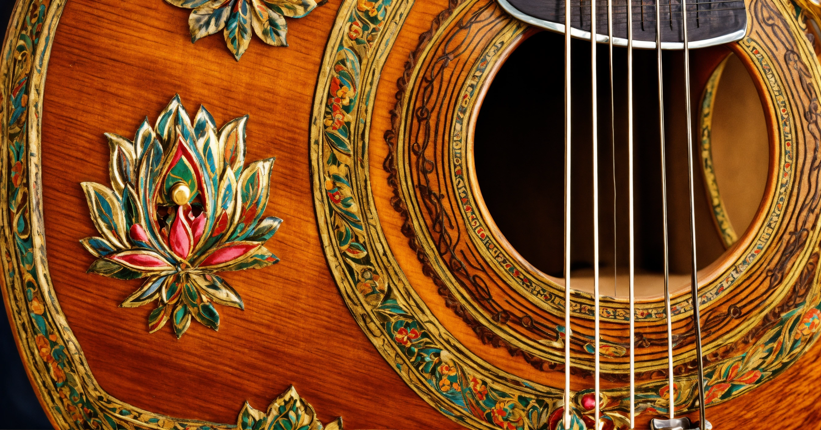 Lexica - Detail of guitar, Indian pattern