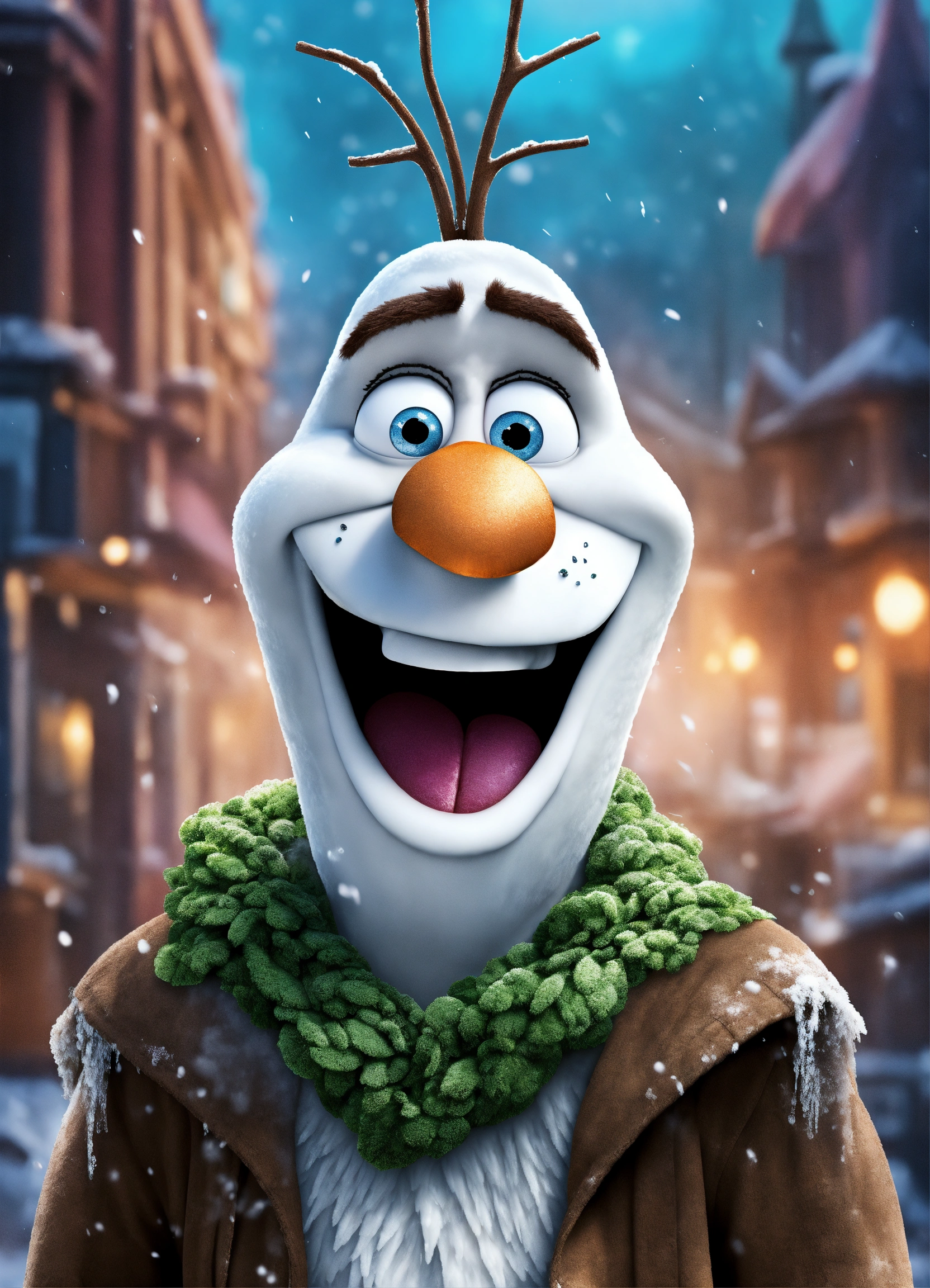 Lexica - Drug addict Olaf from Frozen portrait, front face ...