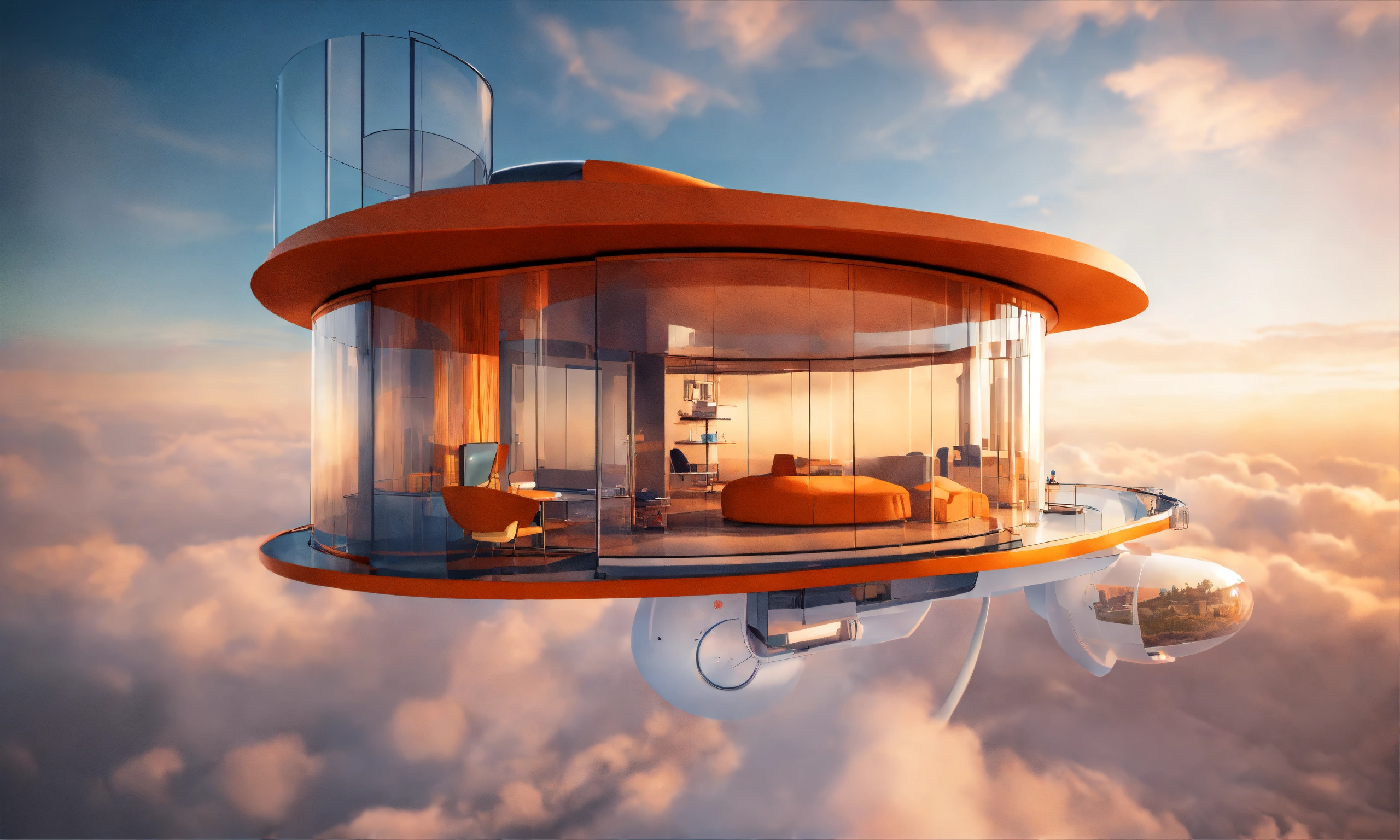 Lexica - New tiny flying apartment blueprint, modern, futuristic ...