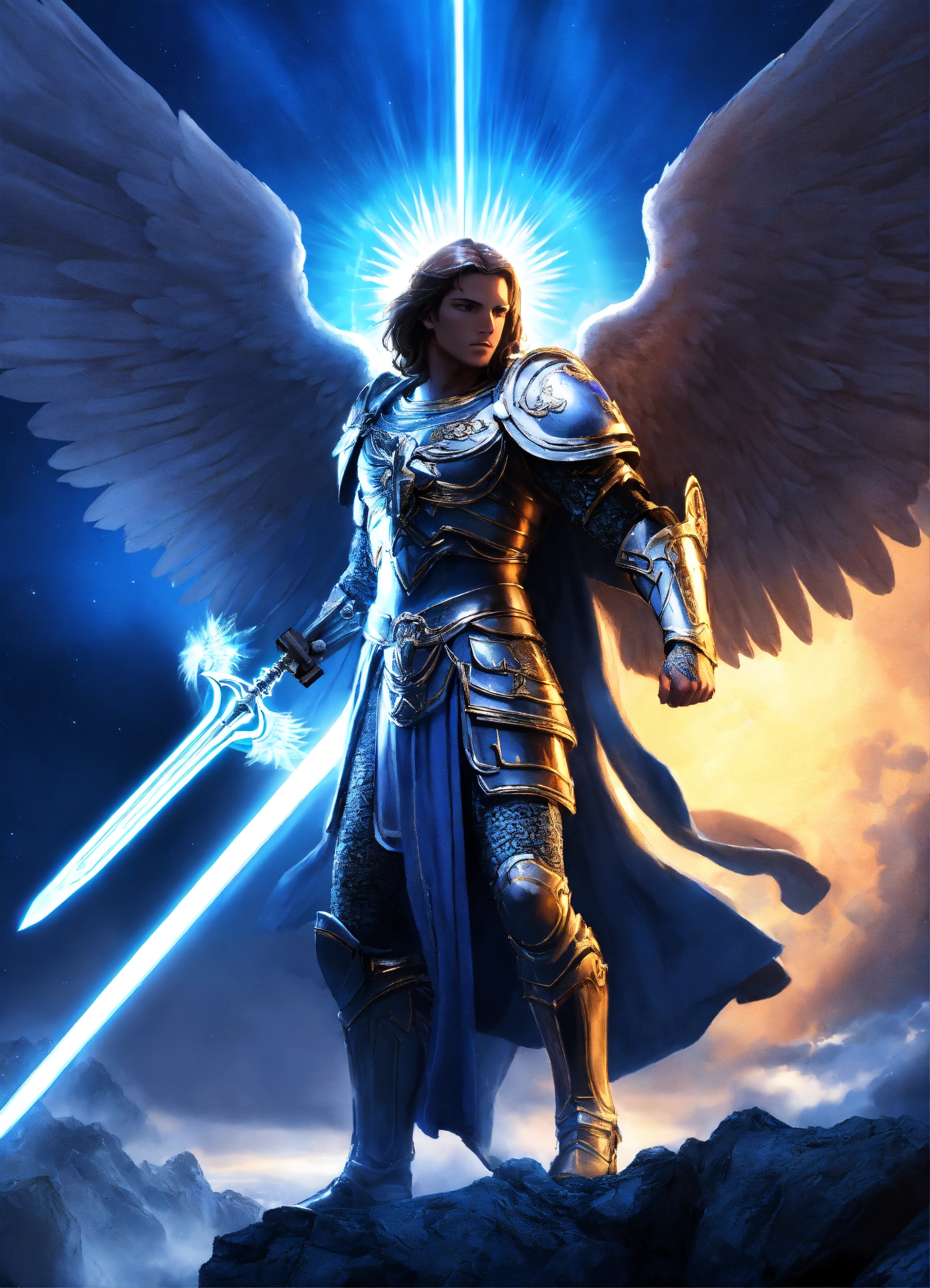 Lexica - Archangel Michael, blue light, pray, light sword, chant,
