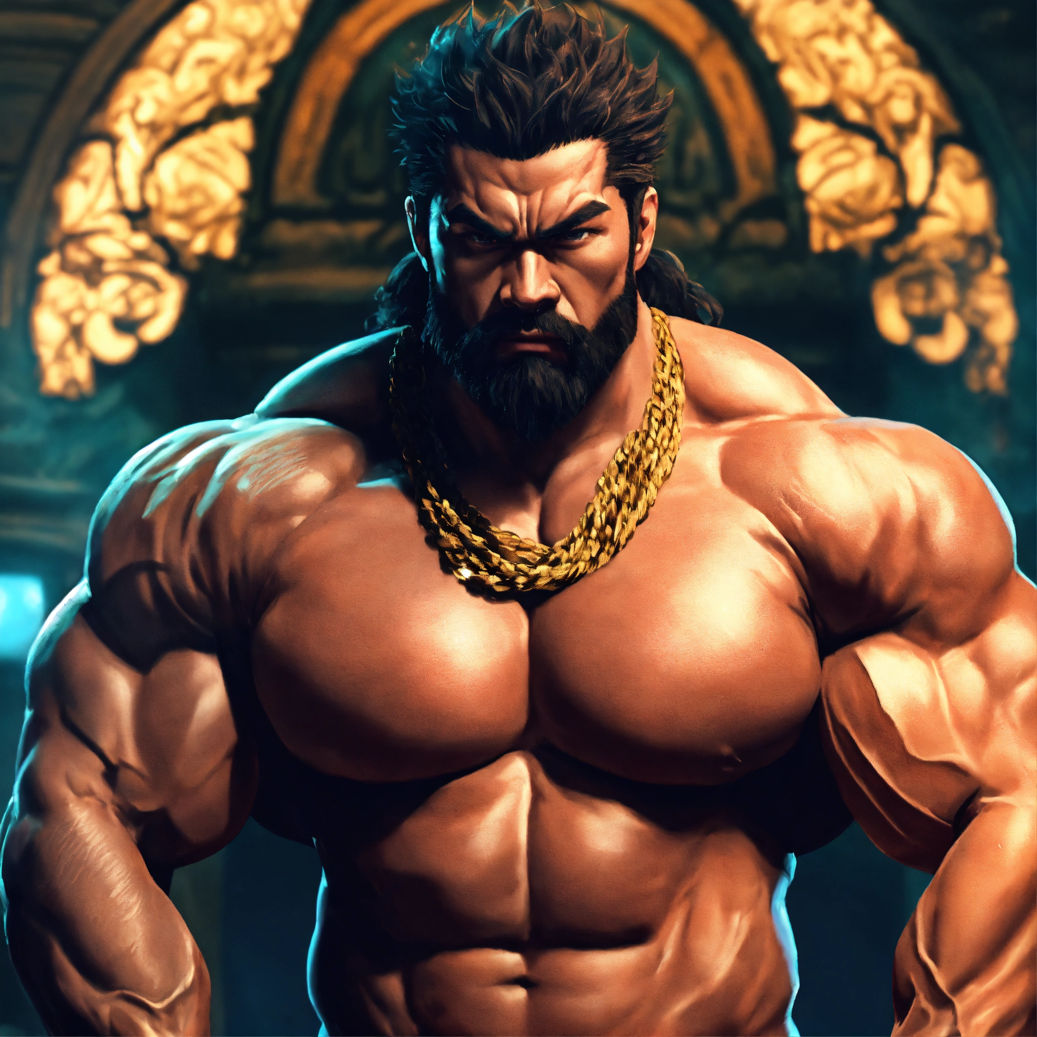 Lexica - 30-year-old hairy man with big muscles, Akuma from Street ...