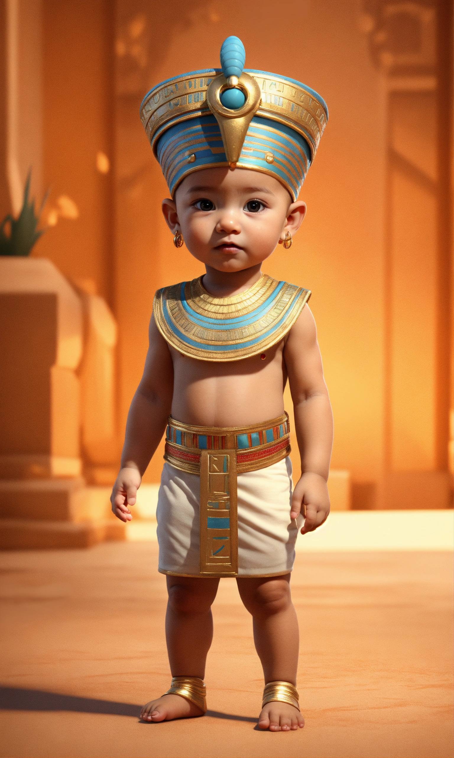 Lexica - A beautiful young Egyptian baby boy , wearing Egyptian clothes ...