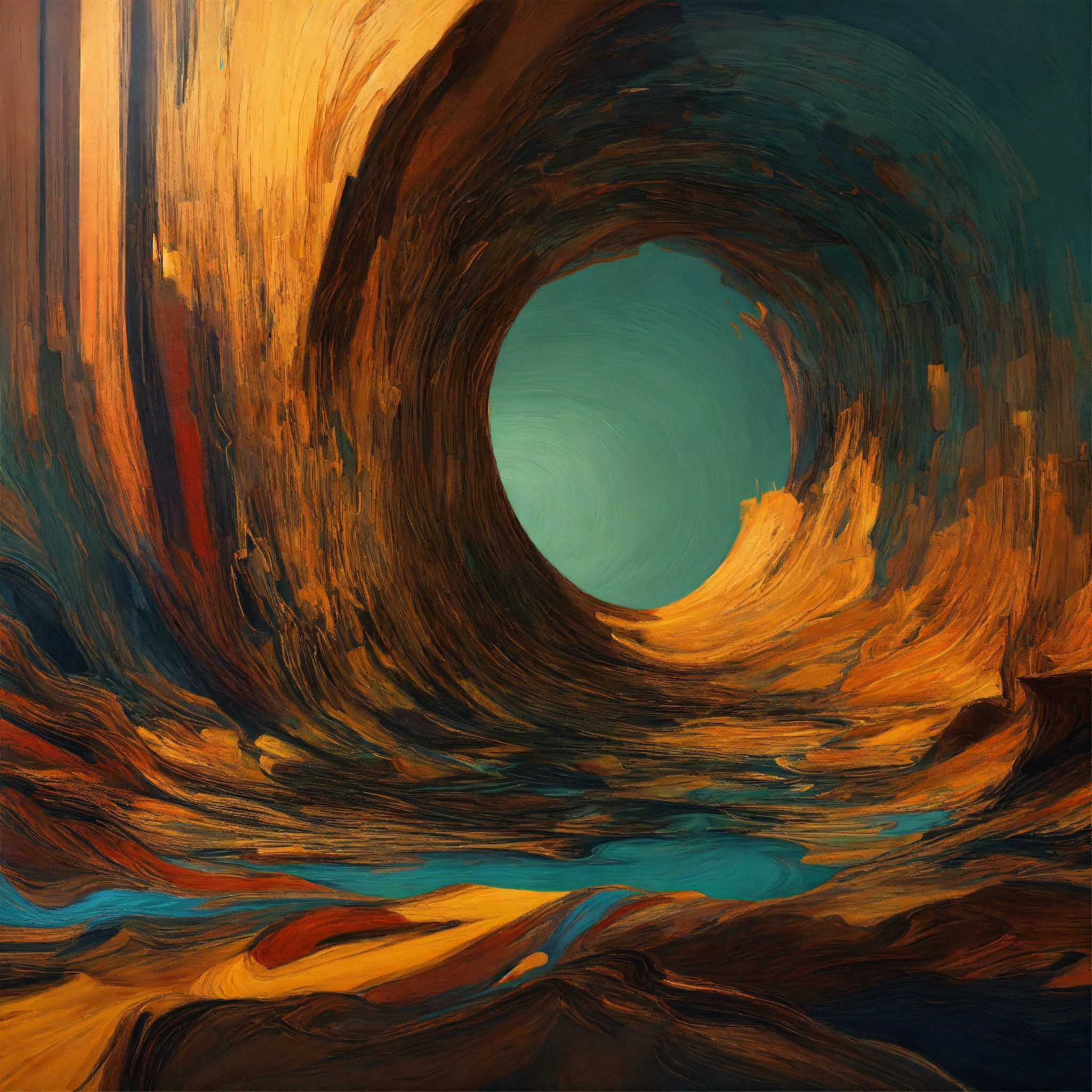 Lexica - Landcape, oil painting, recursive art, line art, in style ...