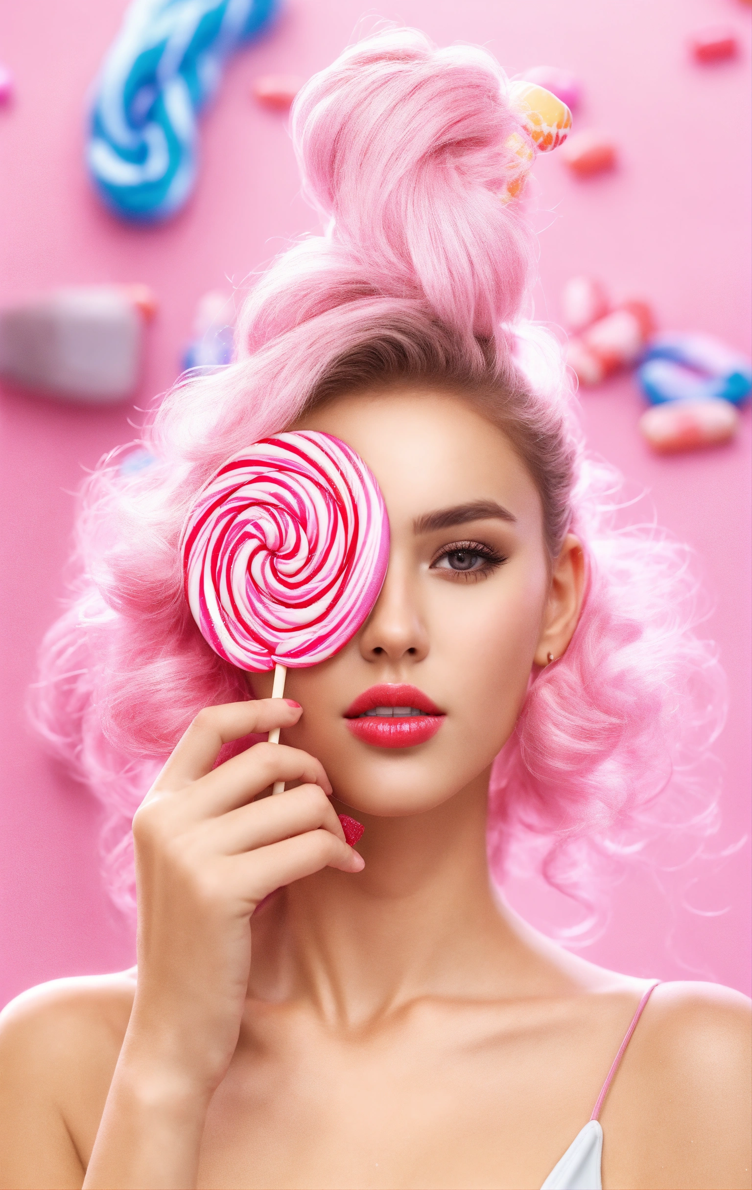 Lexica - A model girl with candy, ultra definition , iper detailed ...