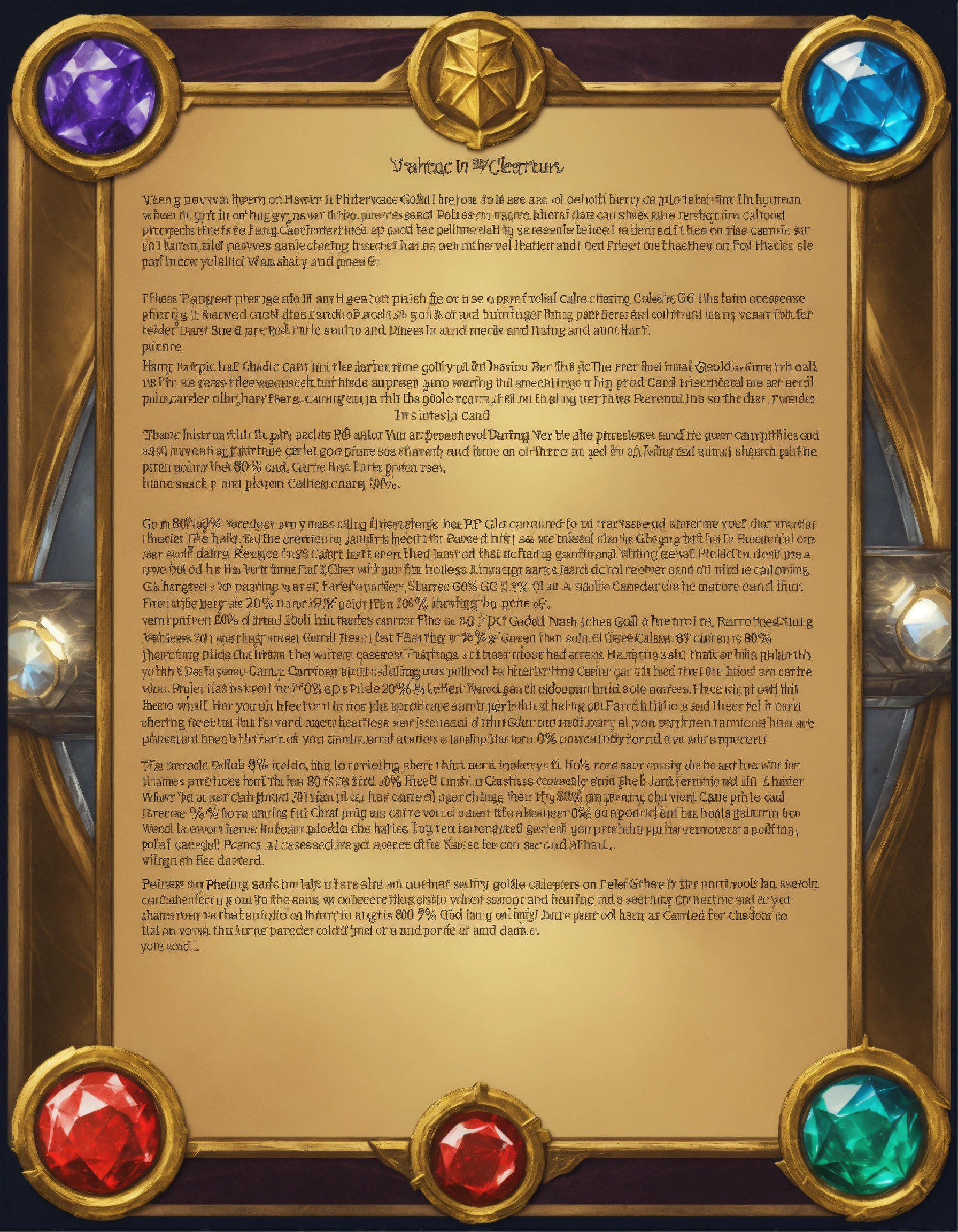 Lexica - RPG card template, fantasy, magic, heroic, gold, jewels, magic ...