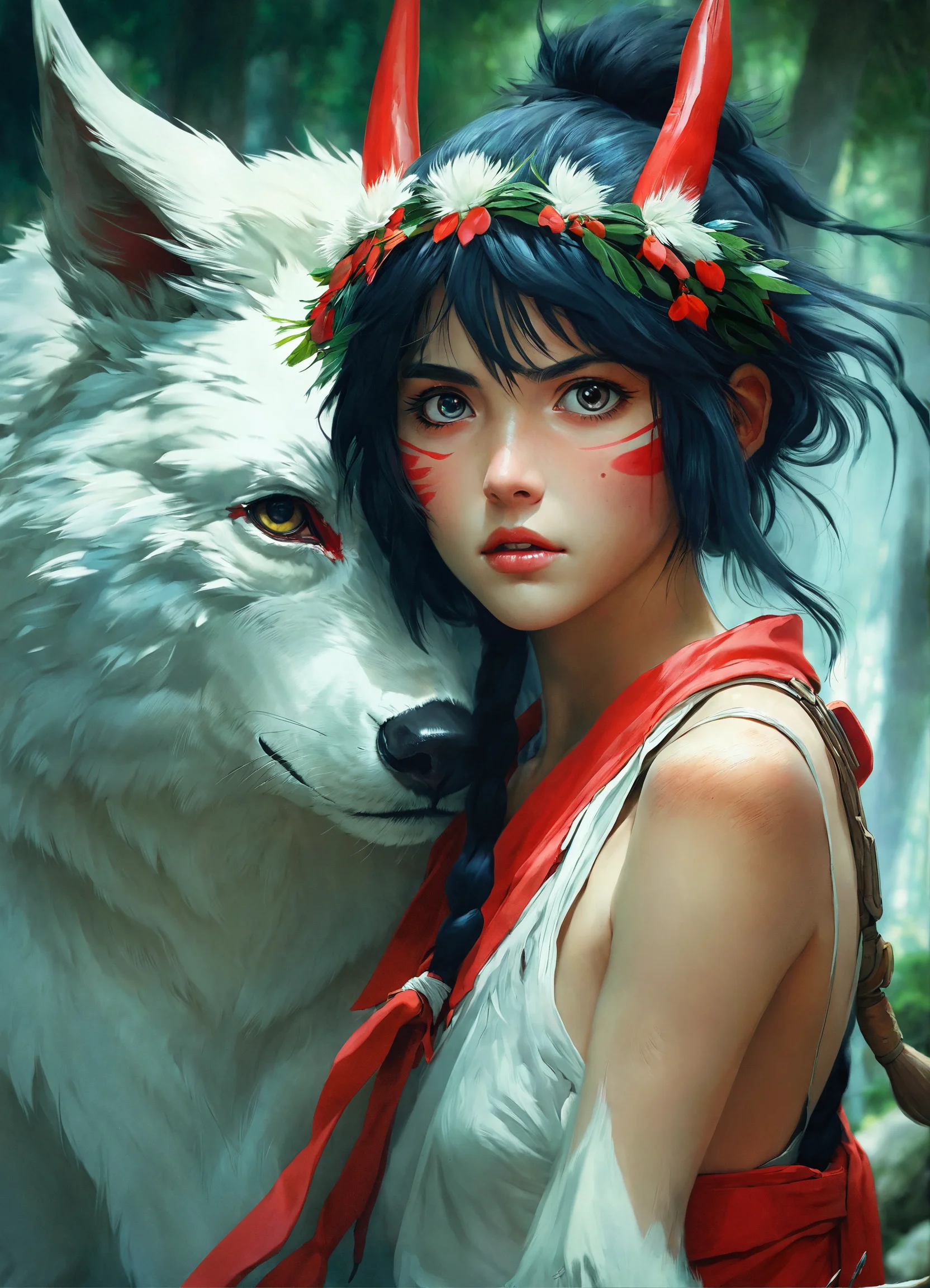 Lexica - Anime illustration of Princess Mononoke from Studio Ghibli, by ...
