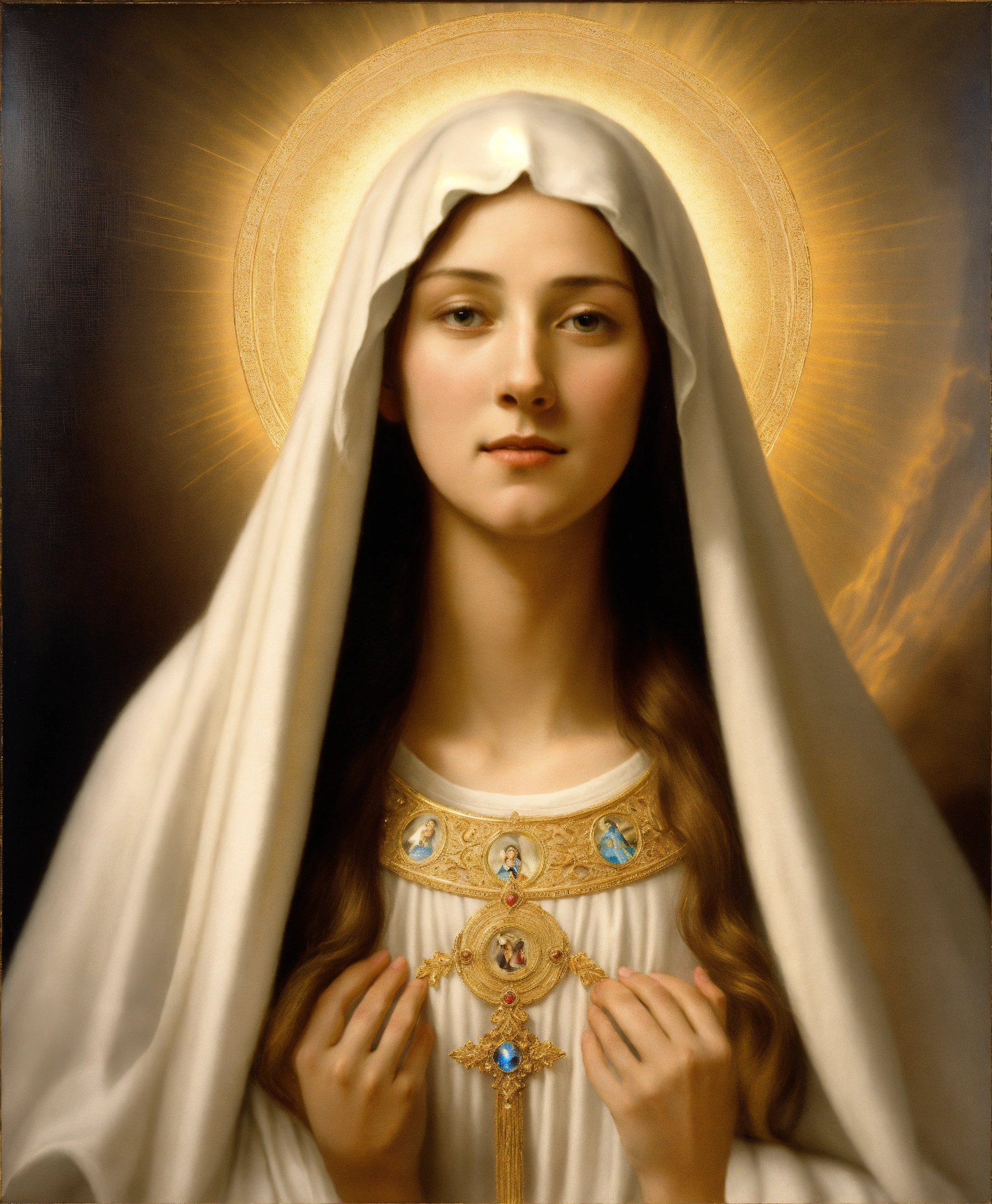 Lexica - Virgin mary mother of jesus facing the viewer, medium distance ...