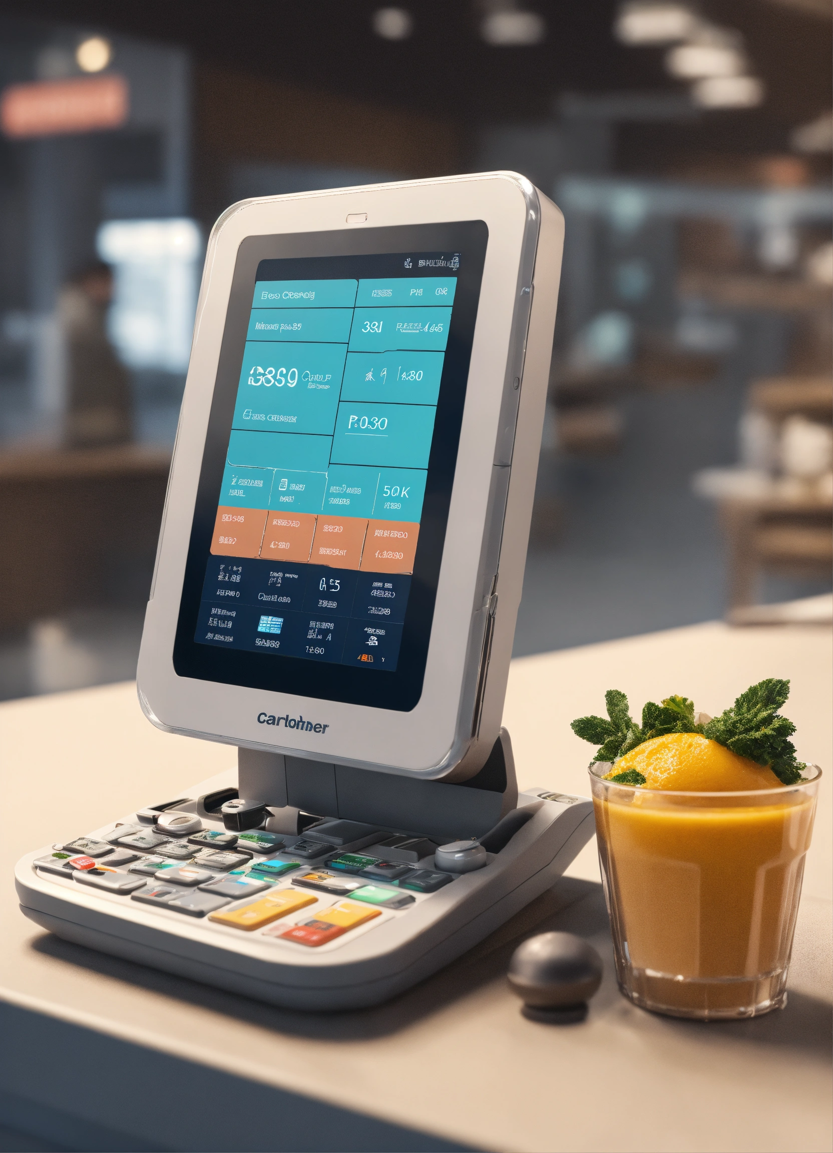 Lexica - A bcrashed portable POS package, white background, 4k image