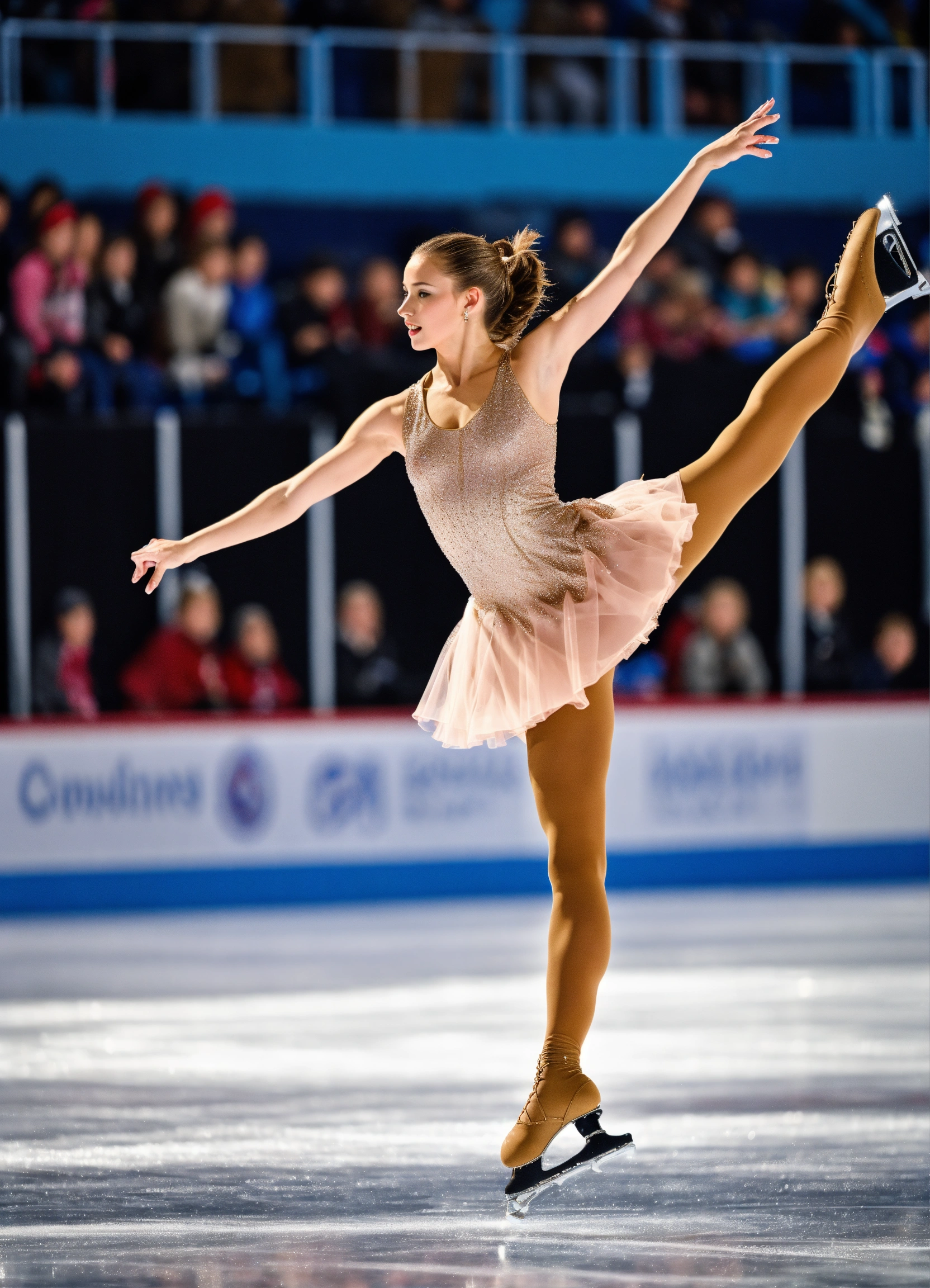 Lexica - Figure skating competition girl in a beautiful shiny dress ...