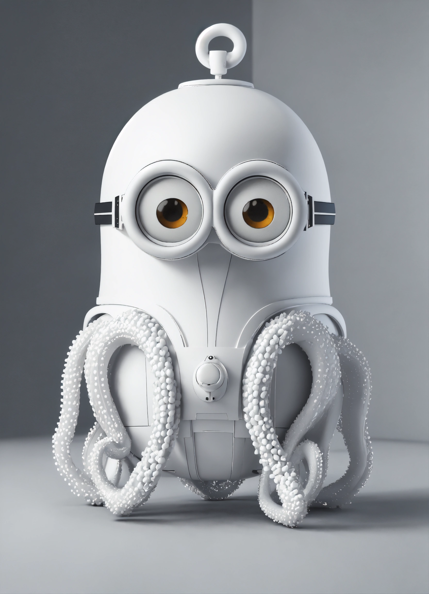Lexica - 3D octopus style of minions in white color minimal details ...