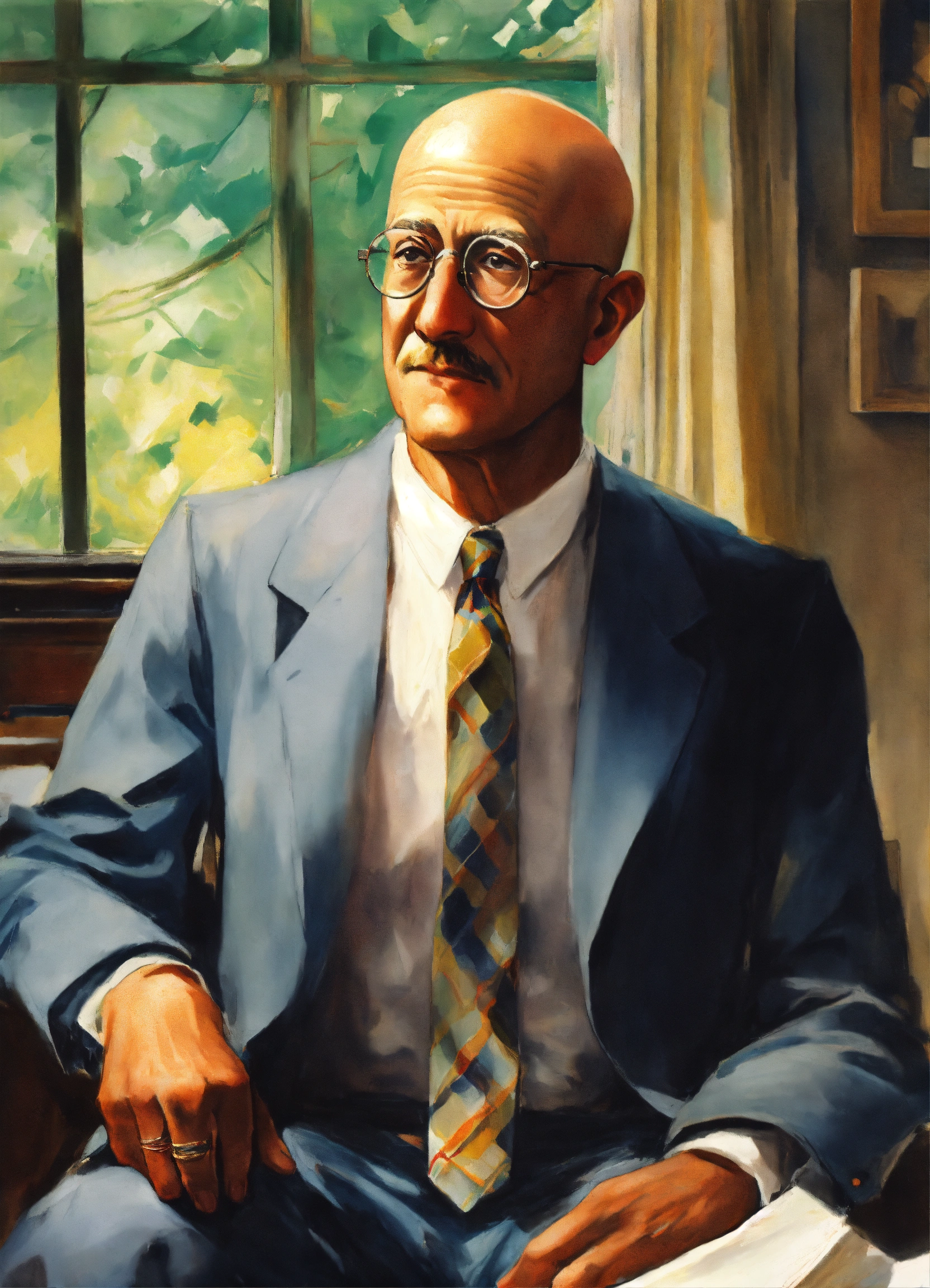 Lexica - Create a character called Carl Ransom Rogers from 1987, bald ...