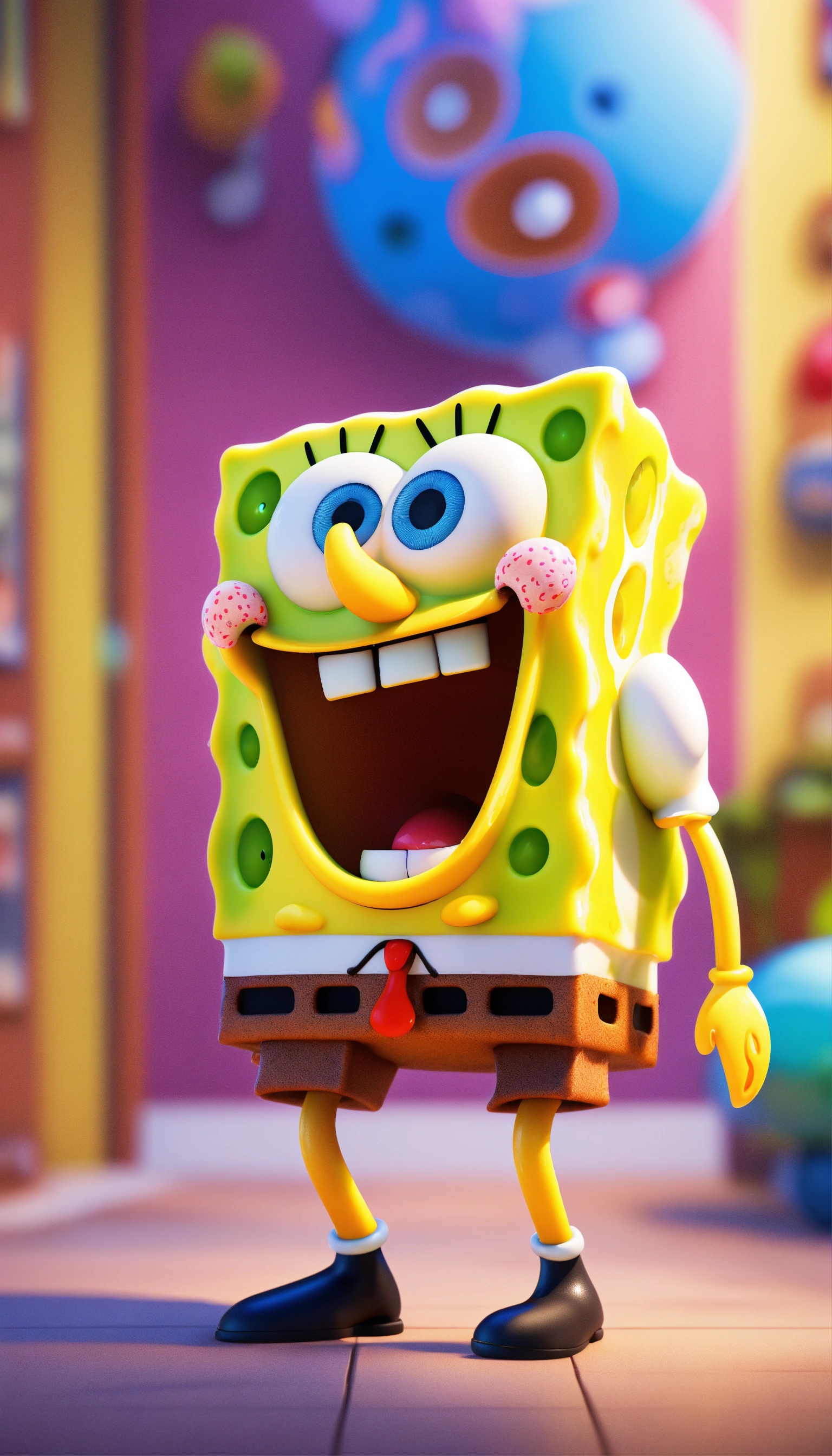 Lexica - SpongeBob ,full body image ,cute ,realistic, vivid colors ...