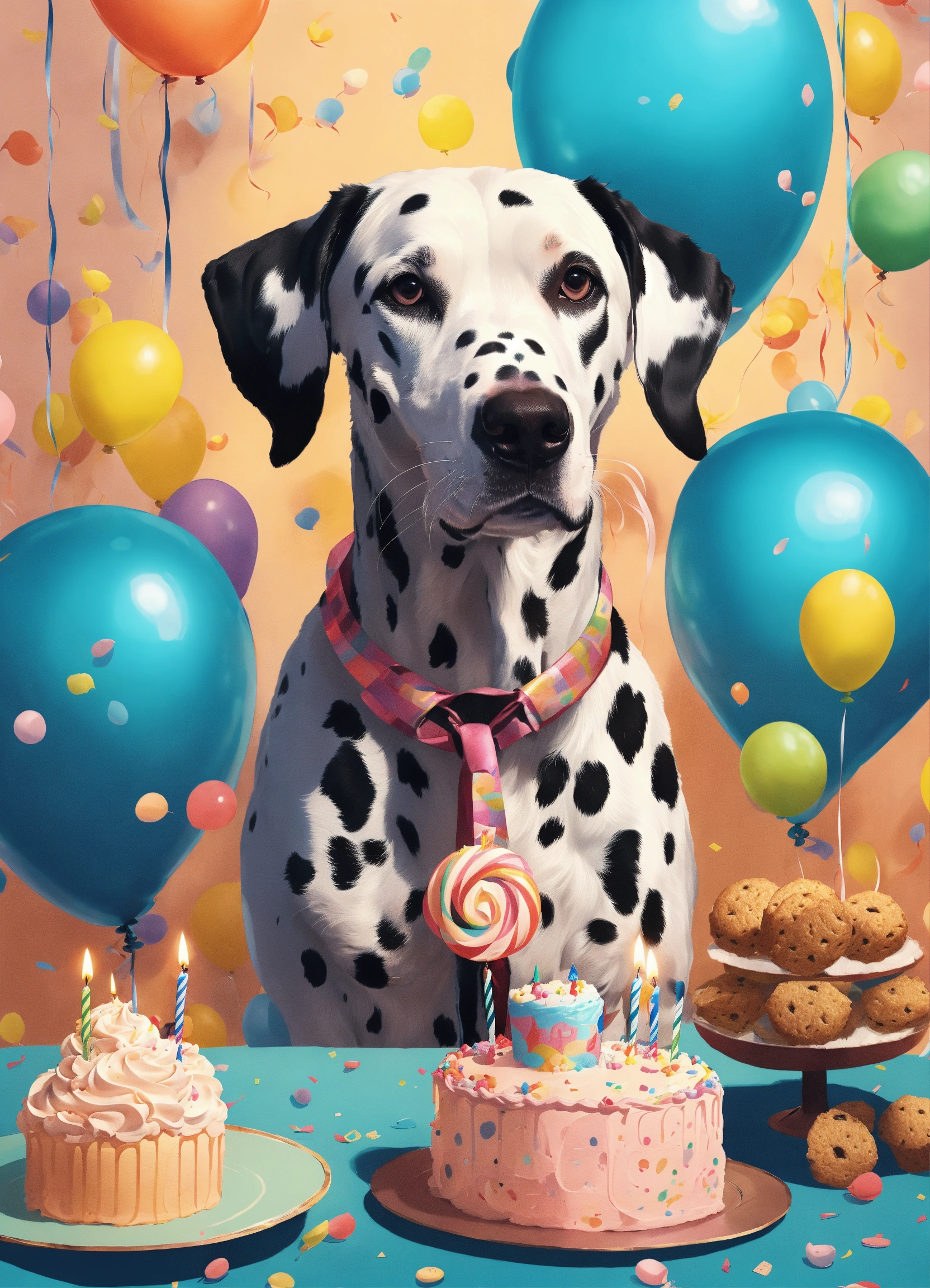 Lexica - A beautiful illustration of a Dalmatian having a birthday ...